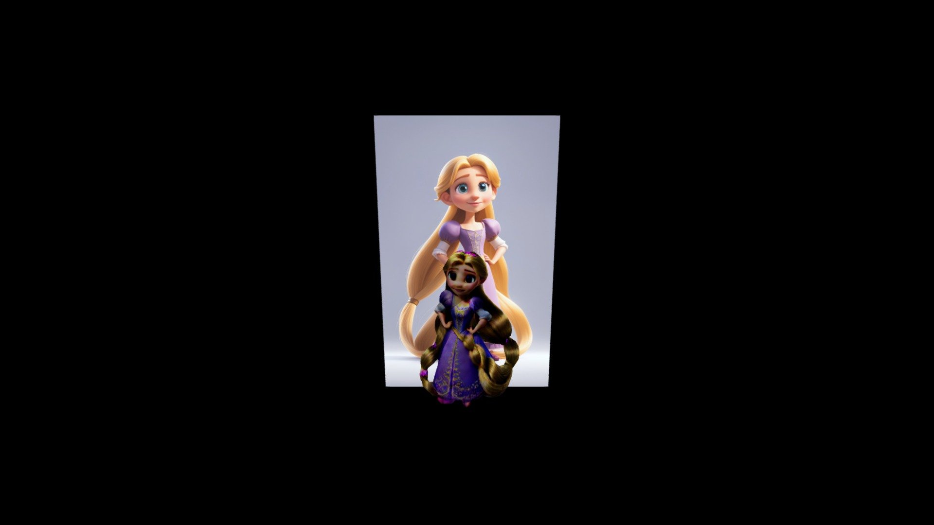 tangled princess with long blonde hair - Download Free 3D model by ...