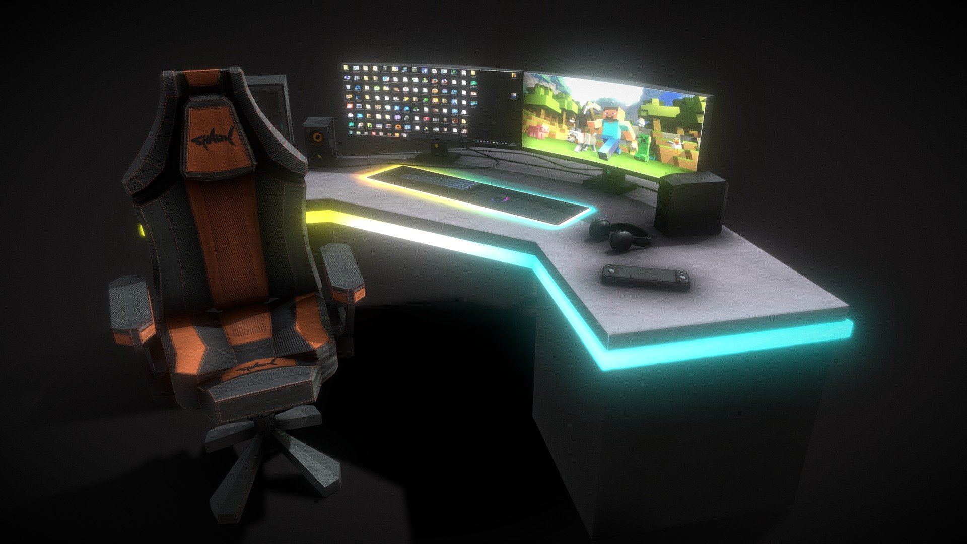 Gaming Setup - Download Free 3D model by D3D (@hell3879) [8a75c64] - Sketchfab