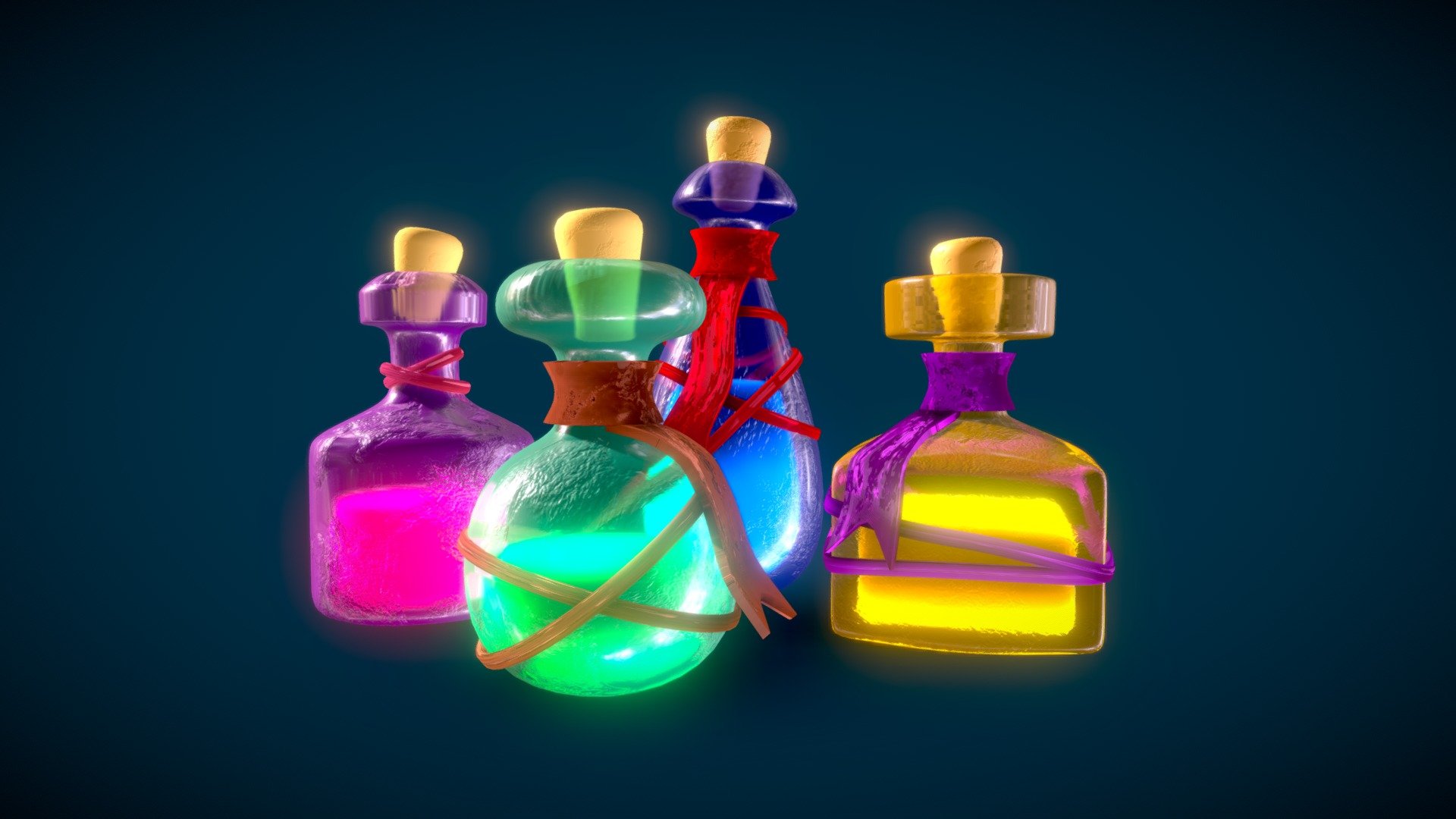 Magic Potions - Download Free 3D model by Lupucs [8a7a239] - Sketchfab