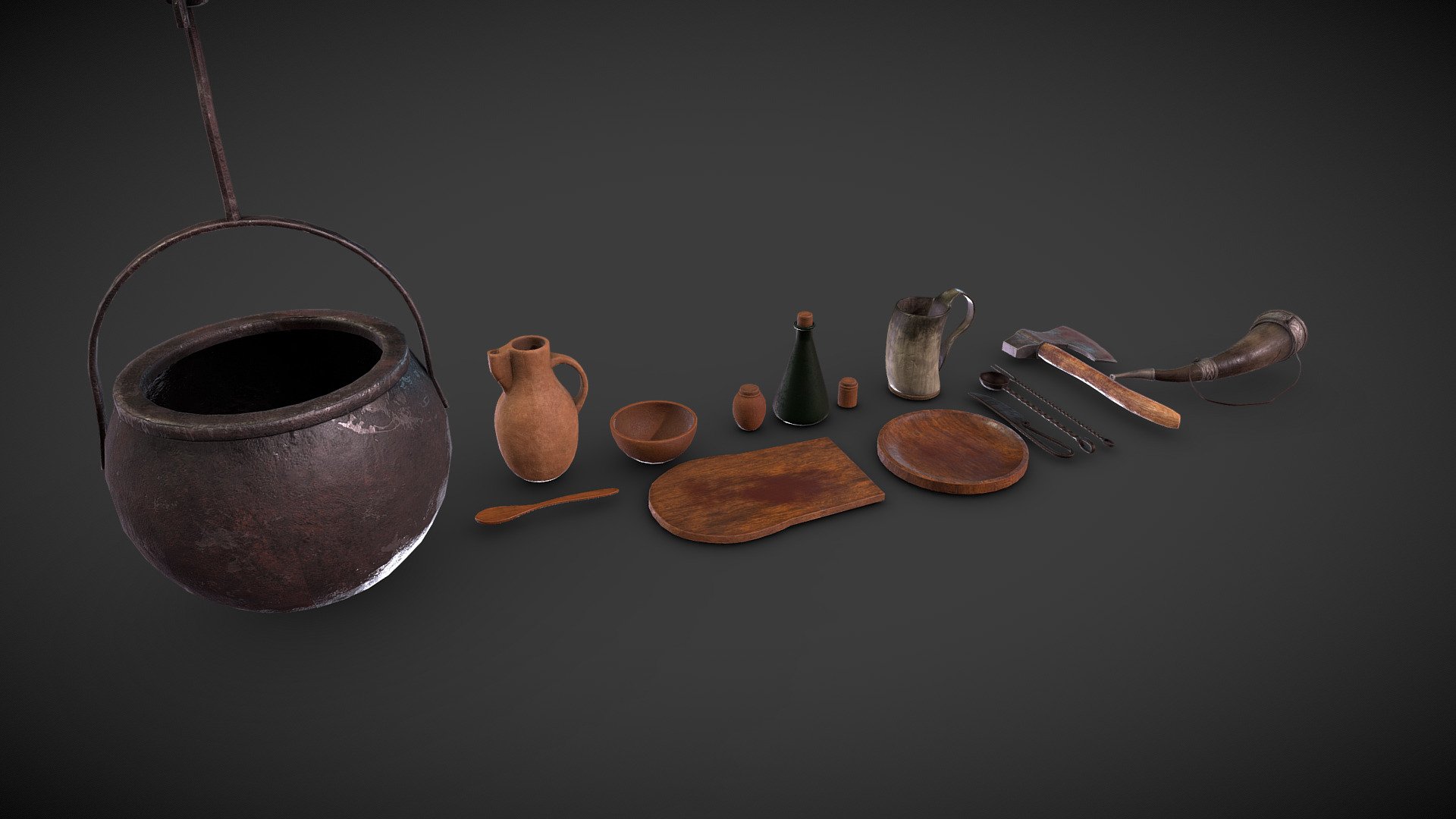 Viking Table Set Kit - Buy Royalty Free 3D model by Route One Studios ...
