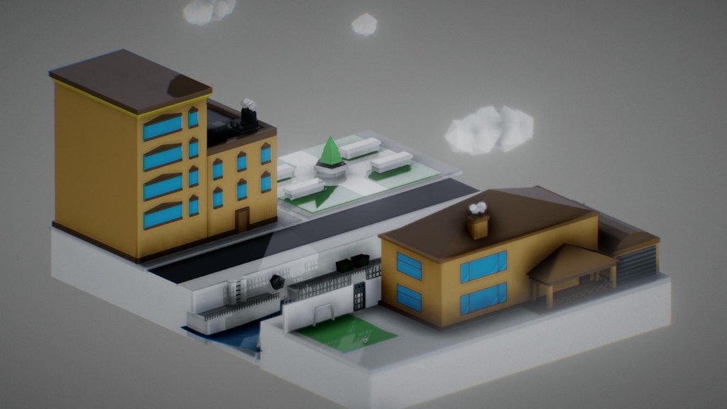 LOW_POLYCITY - 3D model by IDIOT [8a8881d] - Sketchfab