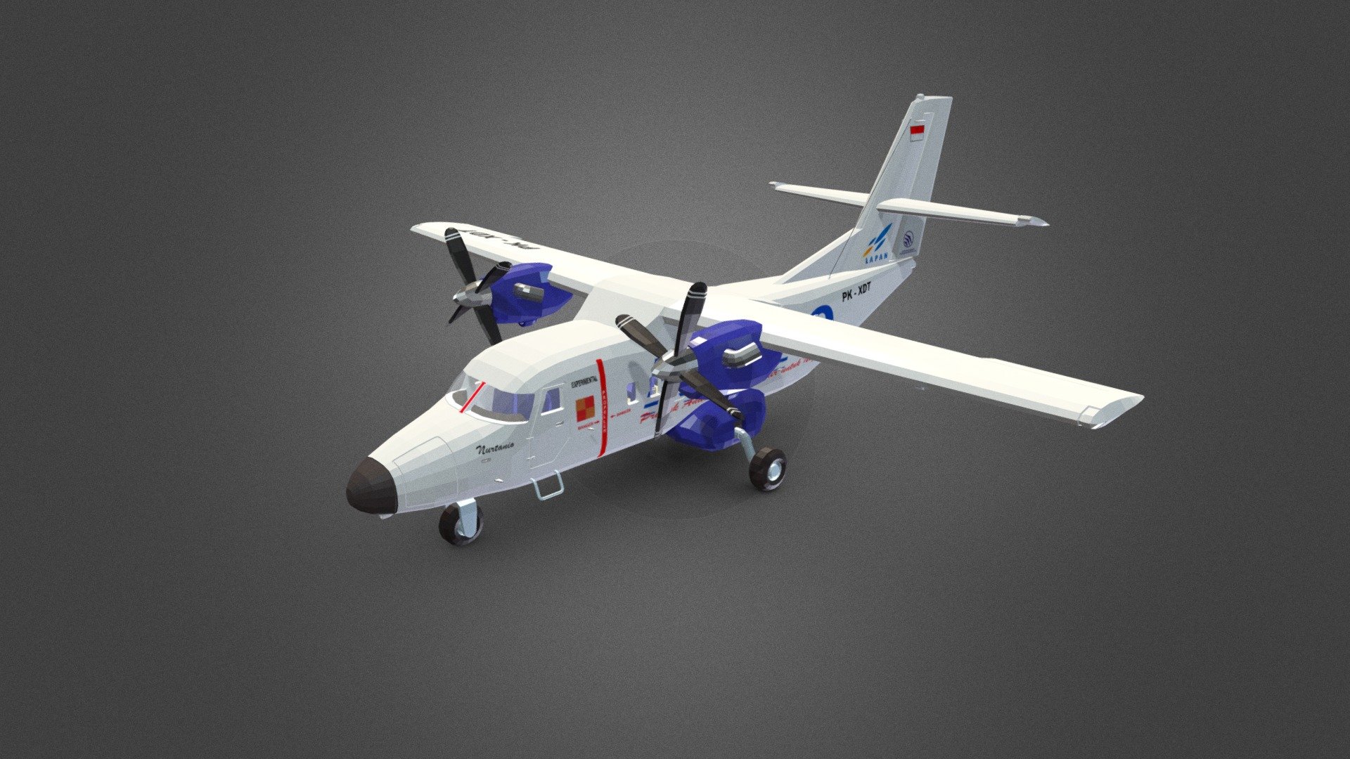 Low Poly - IPTN N219 Nurtanio - Download Free 3D model by Sofyan ...