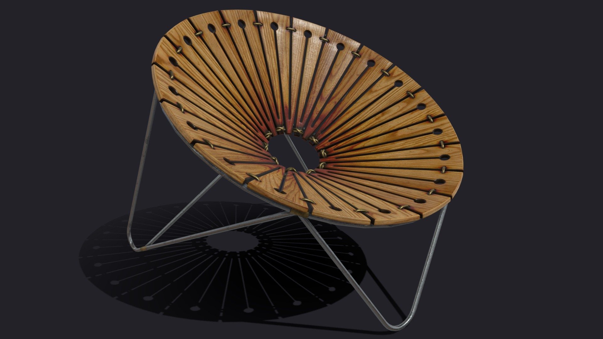 Wood Framed Papasan Chair, Textured - 3D model by M. Sallee (@msallee ...