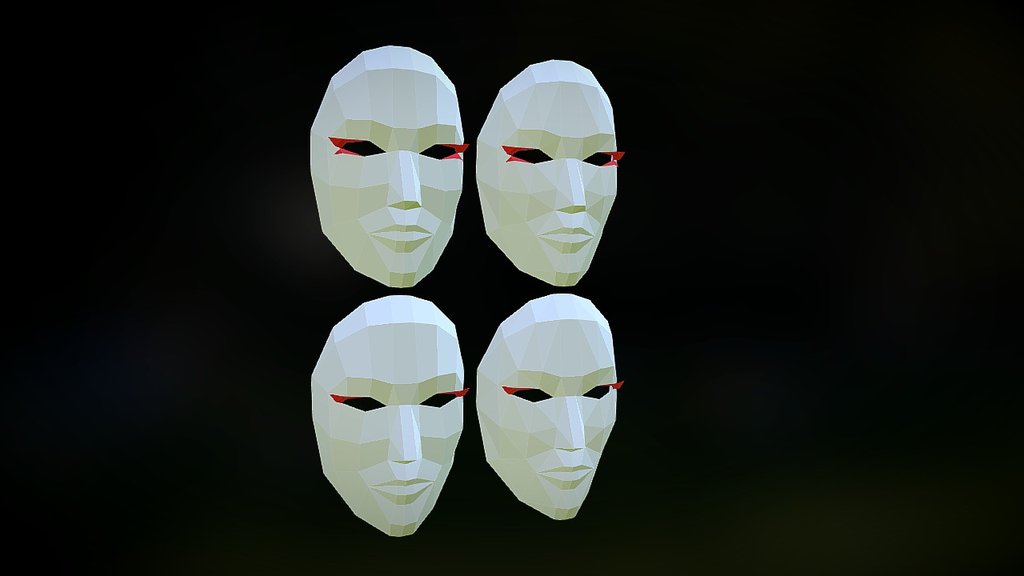 Low Poly Woman Mask - 3D model by paperstatue [8a97e8d] - Sketchfab