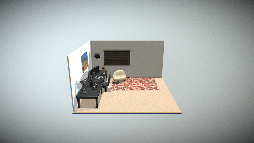 Low Poly Room [Textured] - 3D model by Render_Tech_Productions [8aa21b2 ...