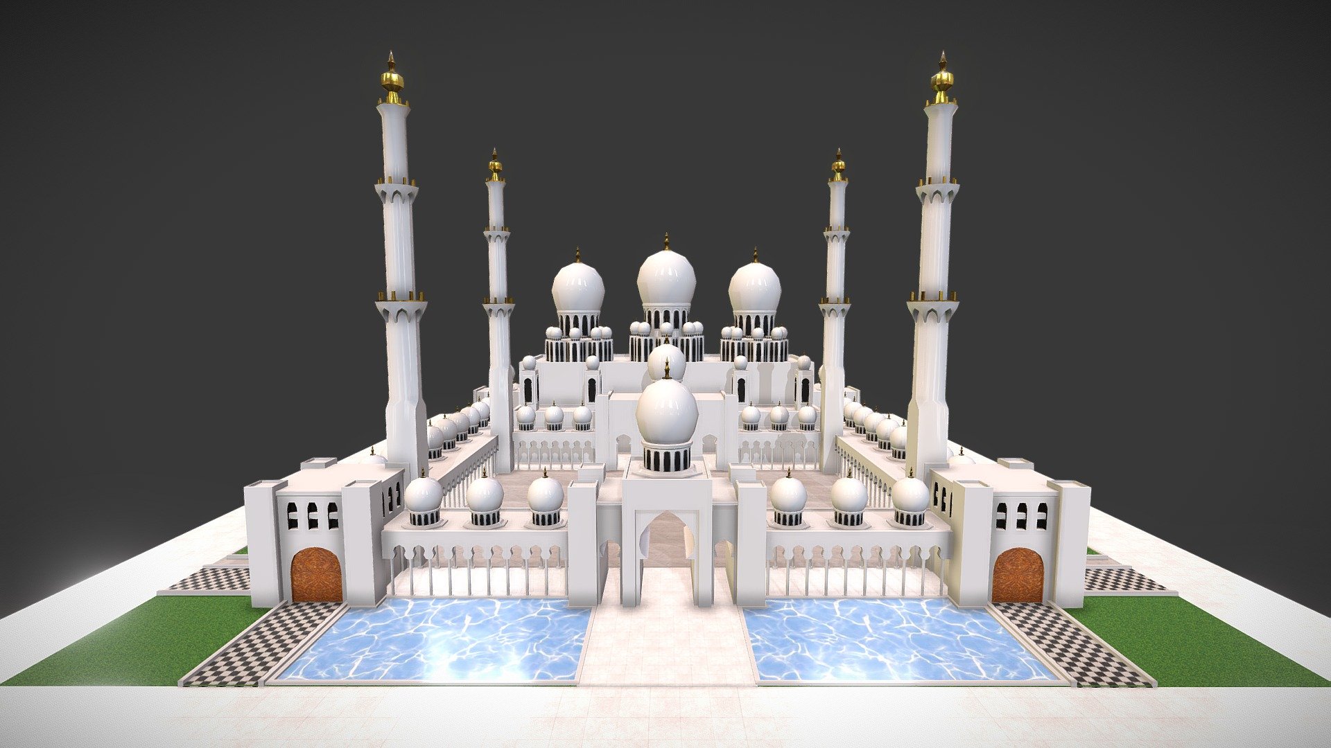 Sheikh Zayed Grand Mosque (Abu-Dhabi) - 3D model by zaibster [8aa8fa9 ...