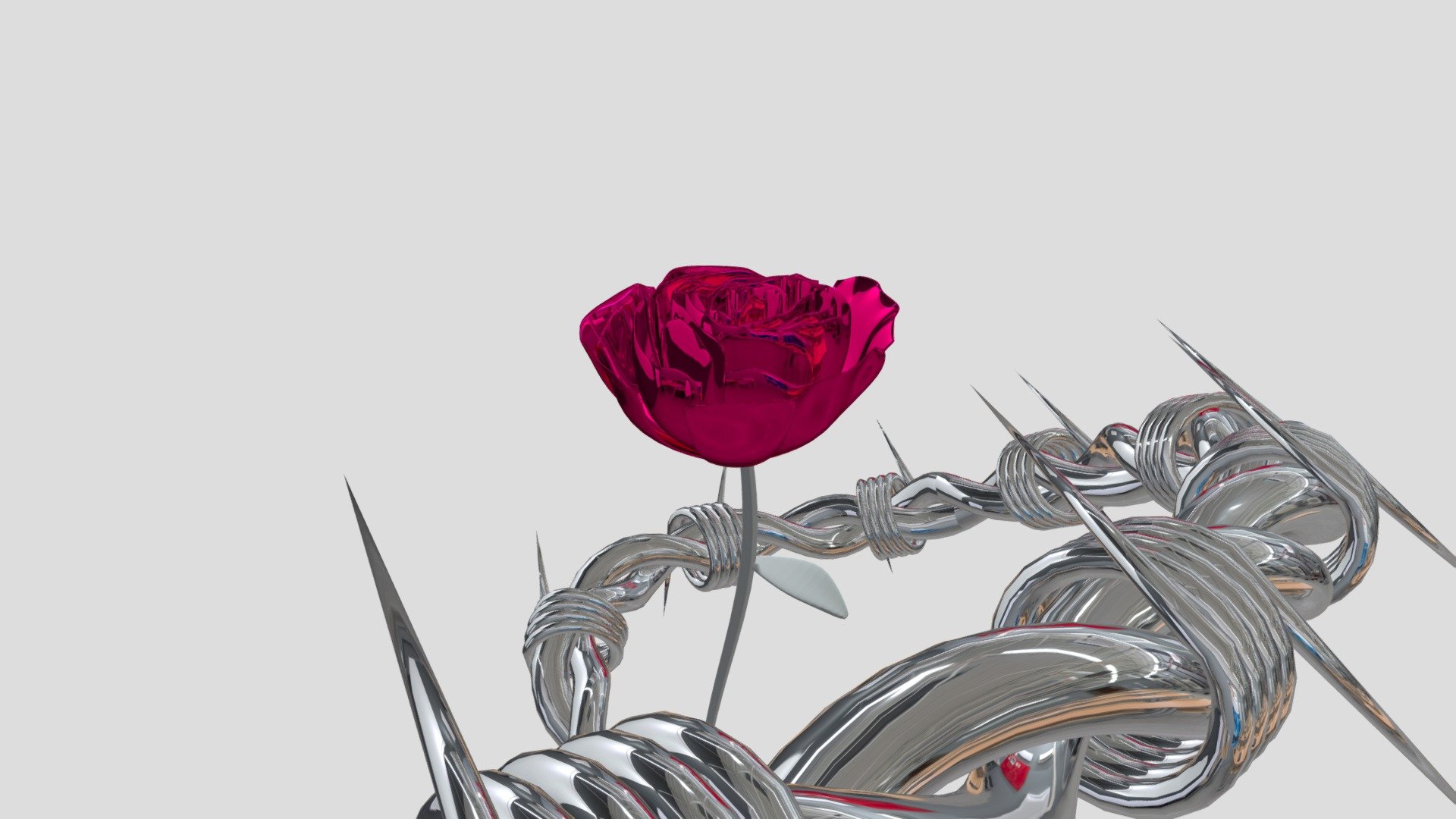Rose and barbed wire - Download Free 3D model by almatik2551 [8ab688b ...