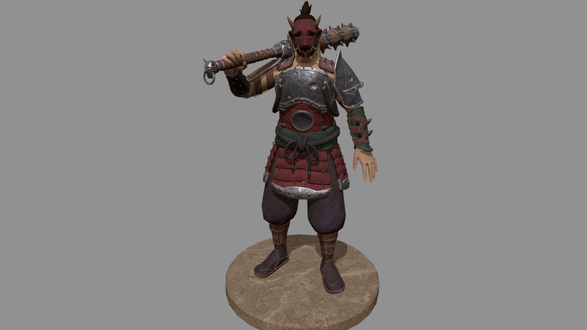 Oni Warrior - Miniature - 3D model by Roy Fredriksz (@RoyFredriksz ...