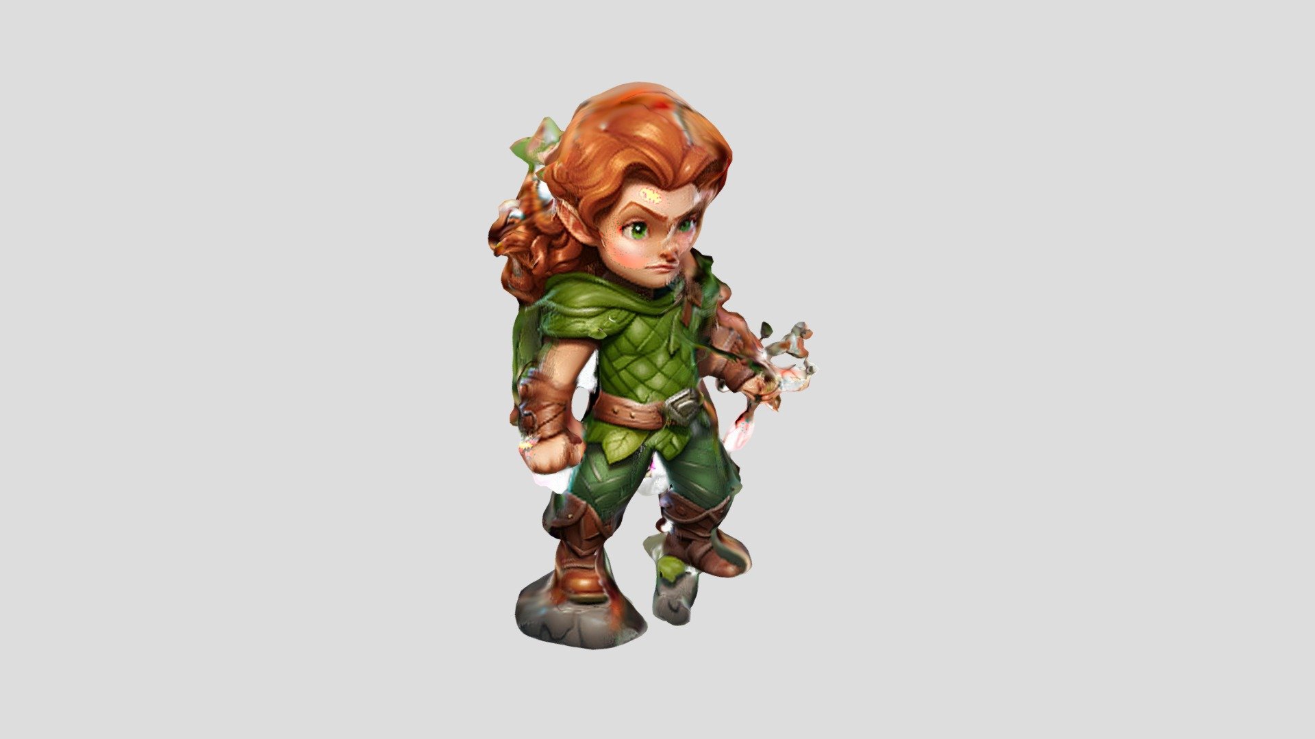A small, green and red elf with a sword and a b - Download Free 3D ...