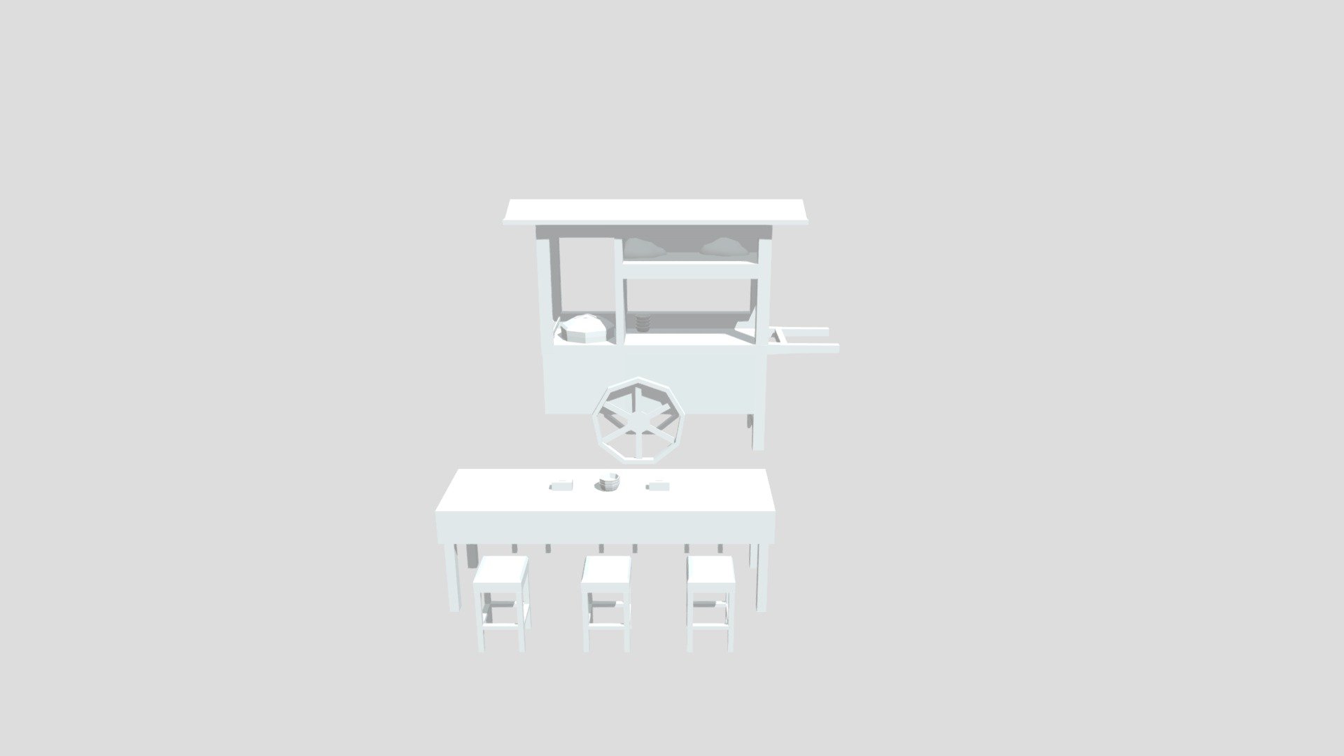 Pedagang Kaki Lima / Street Vendor - Download Free 3D model by hynect ...