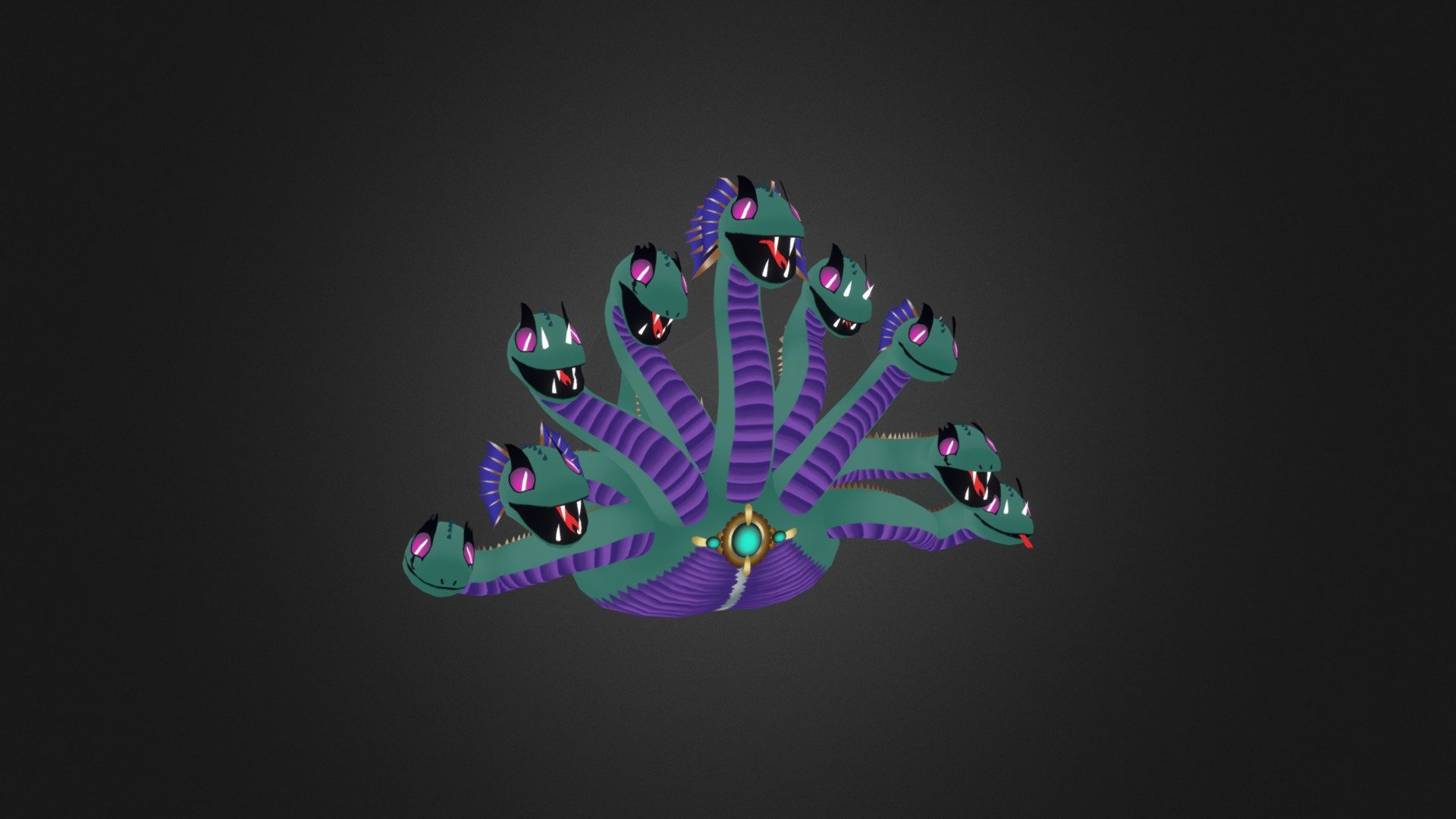 9 Head Snake Boss for Mobile Game - Buy Royalty Free 3D model by ...