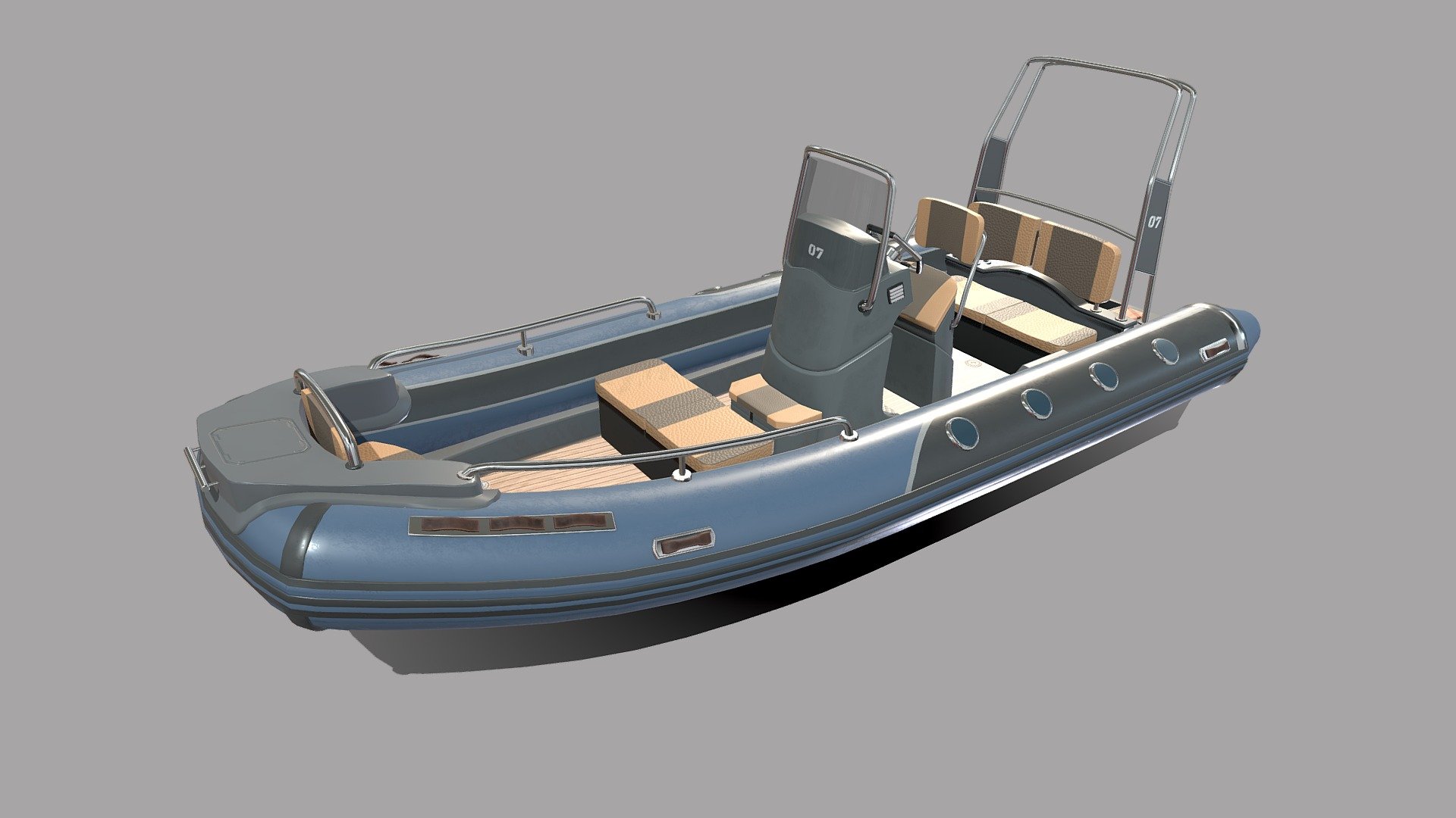 Rigid Inflatable Boat RHIB Low-poly PBR - 3D model by MaX3Dd [8acce4d ...