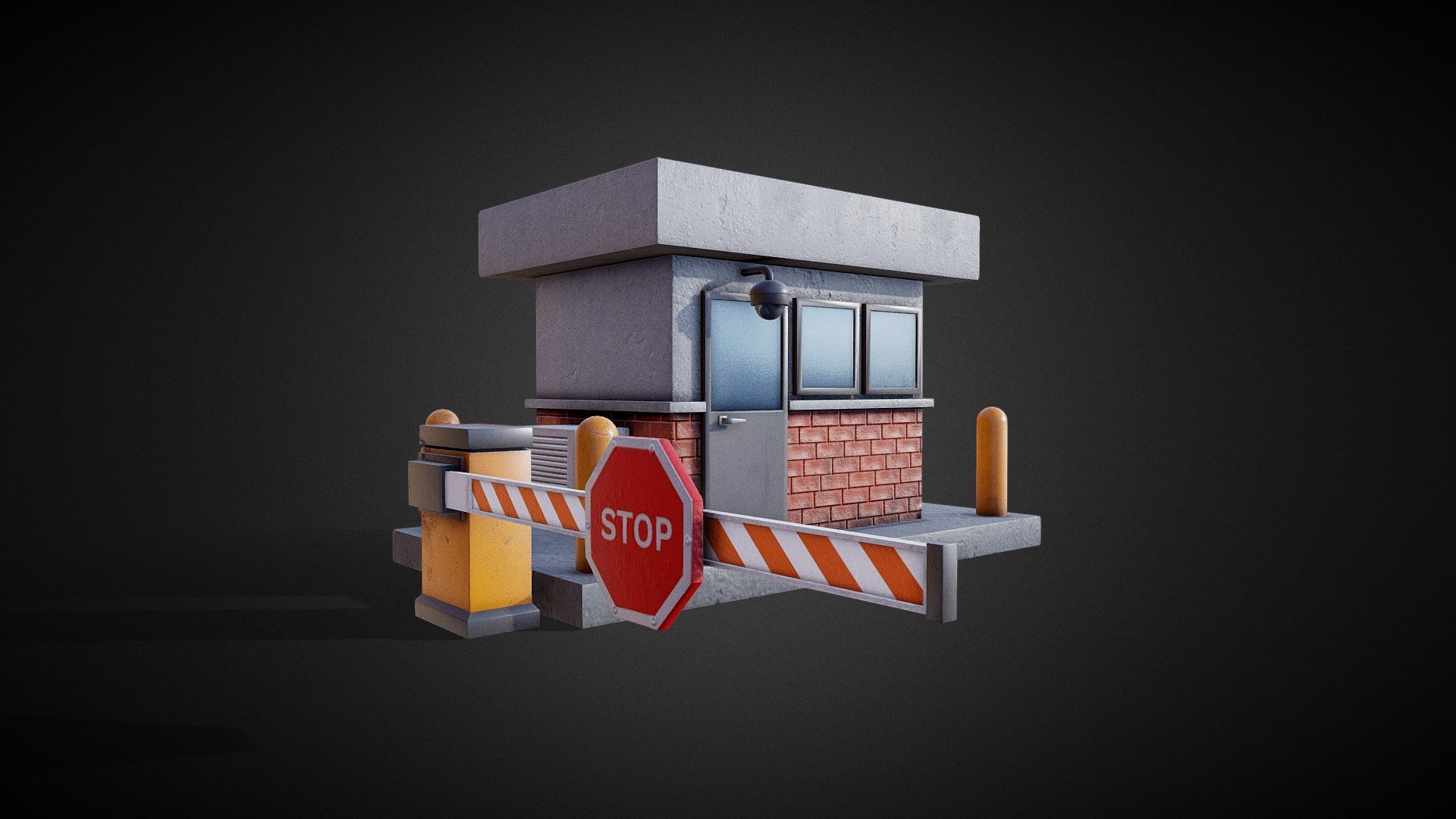 Security Booth - Tutorial Included - Buy Royalty Free 3D model by ...