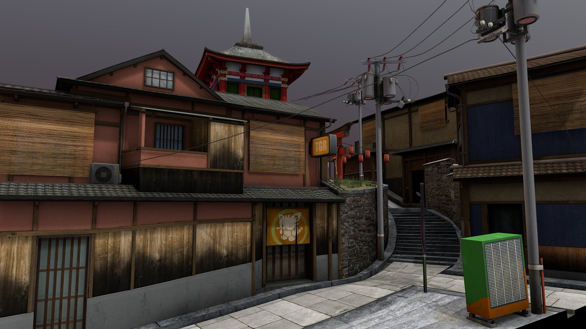 Cityscene Kyoto - 3D low poly - Download Free 3D model by João Desager ...