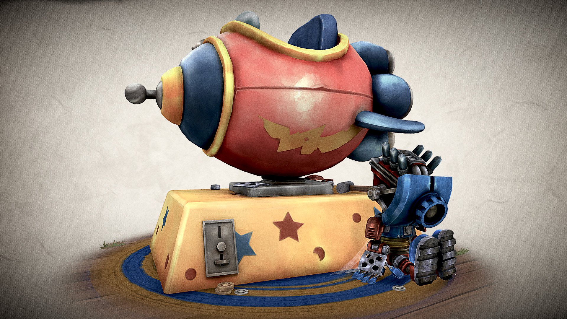 Rocket Robot Handpainted - Download Free 3D model by Morgan grandjean ...