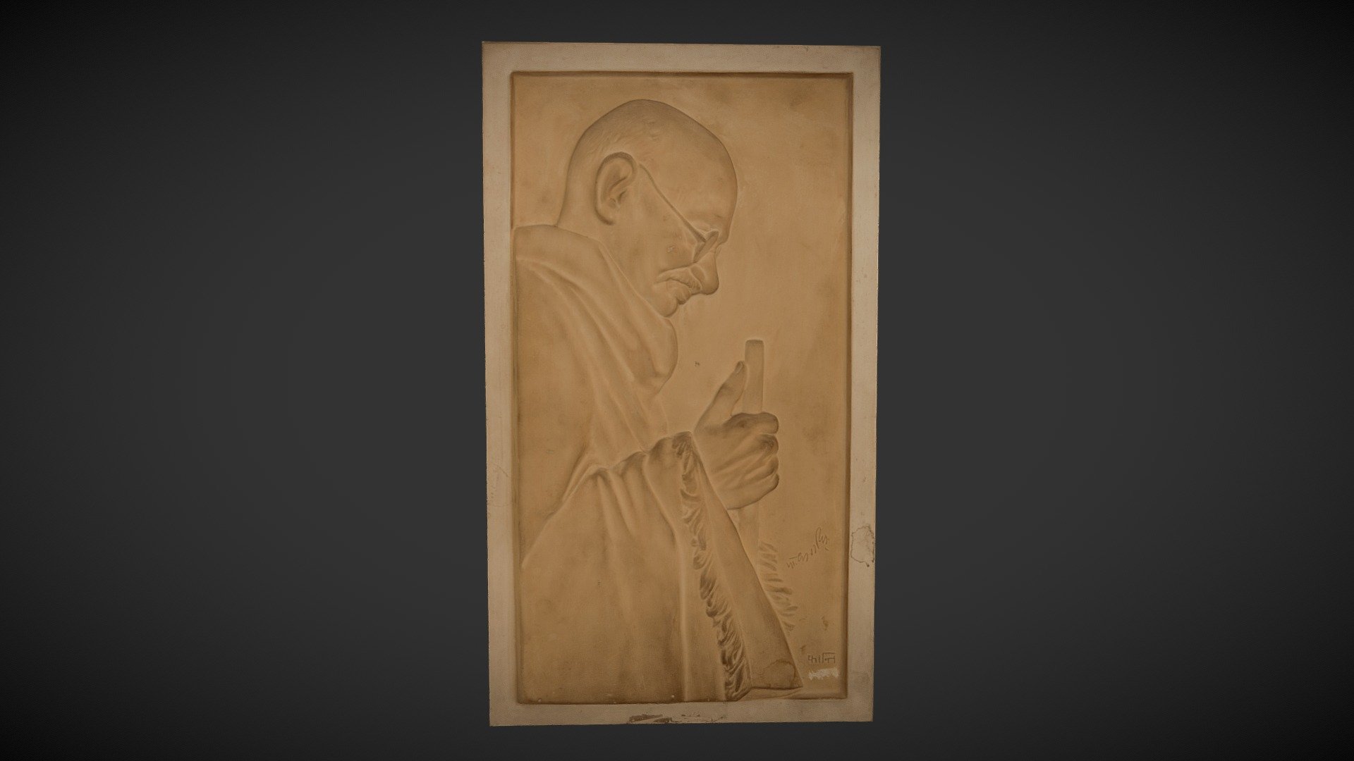 GandhiJi. Relief in plaster. K.B Patel - 3D model by Dmytro Dokunov ...