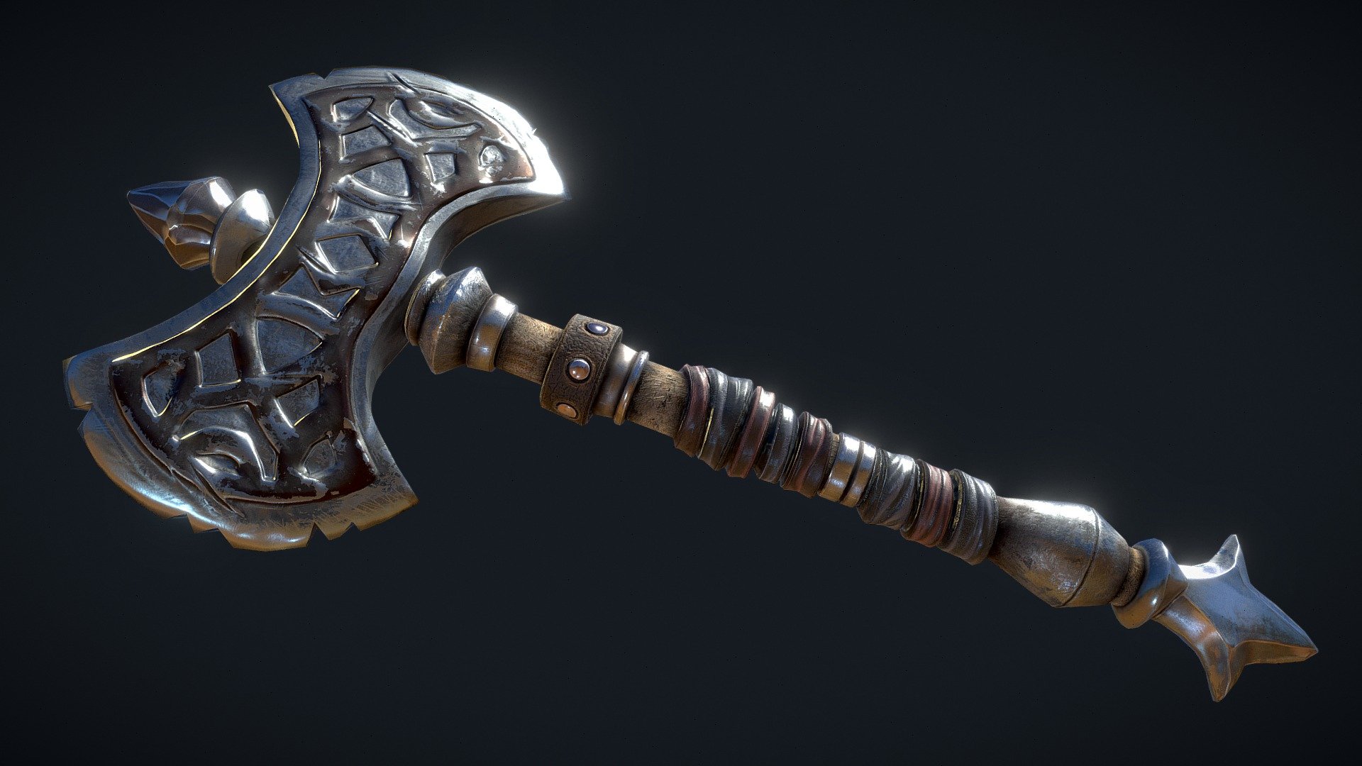 Stylized double-sided axe - Download Free 3D model by Agata Wilczek (@a ...