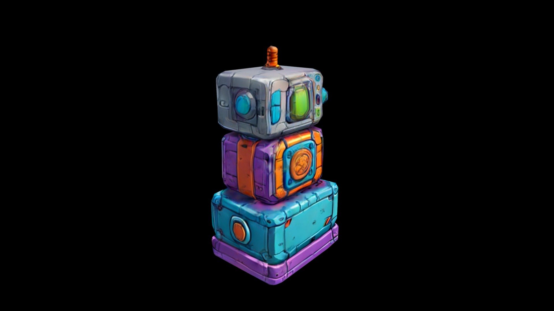 Three blocks stacked in ascending order, two of - Download Free 3D ...