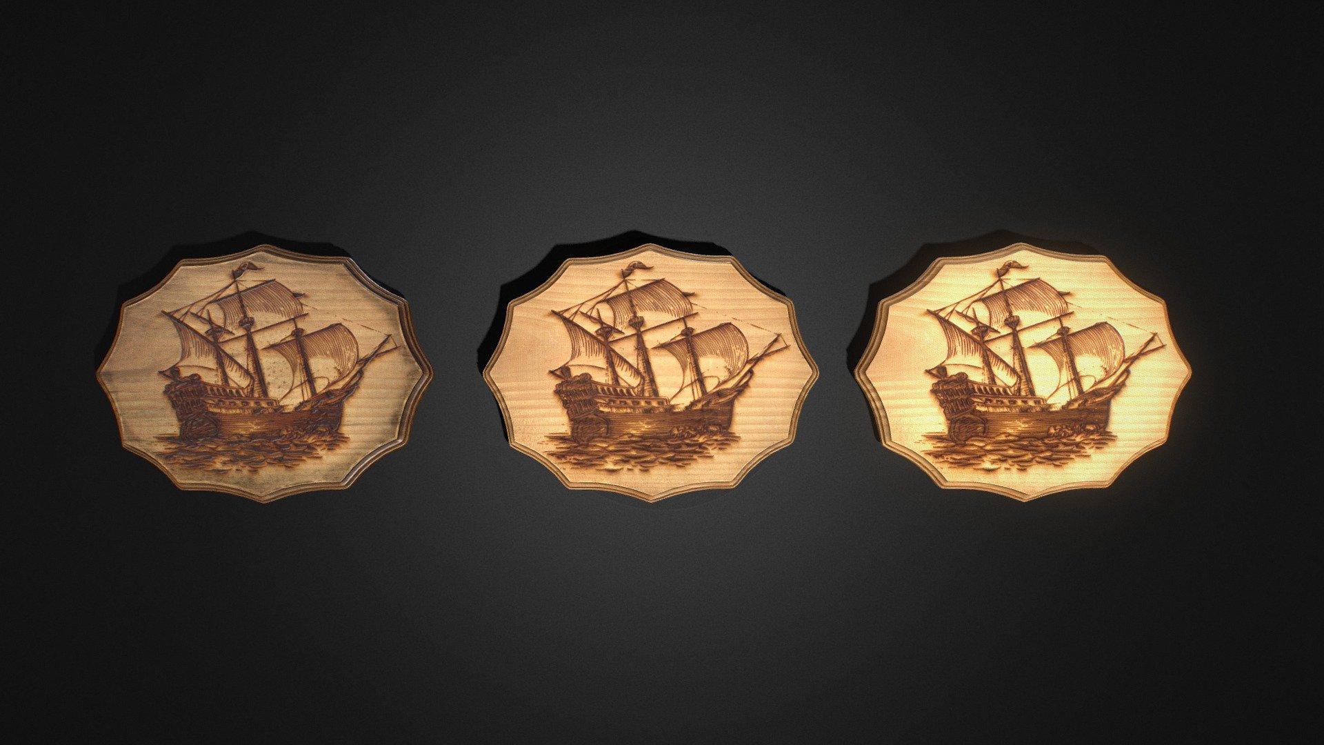 Decorative ship plaque (Lowpoly) - Download Free 3D model by Siberia ...