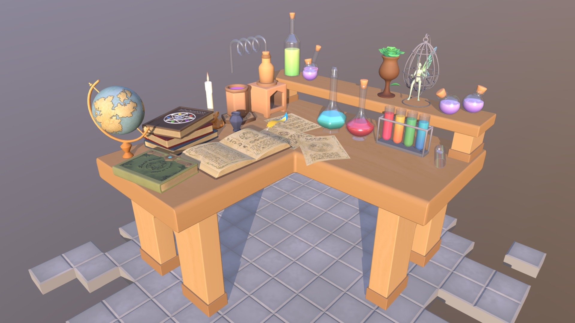 Alchemist Desk - 3D model by Felipe Rivero (@fel.rivero93) [8af0dac ...