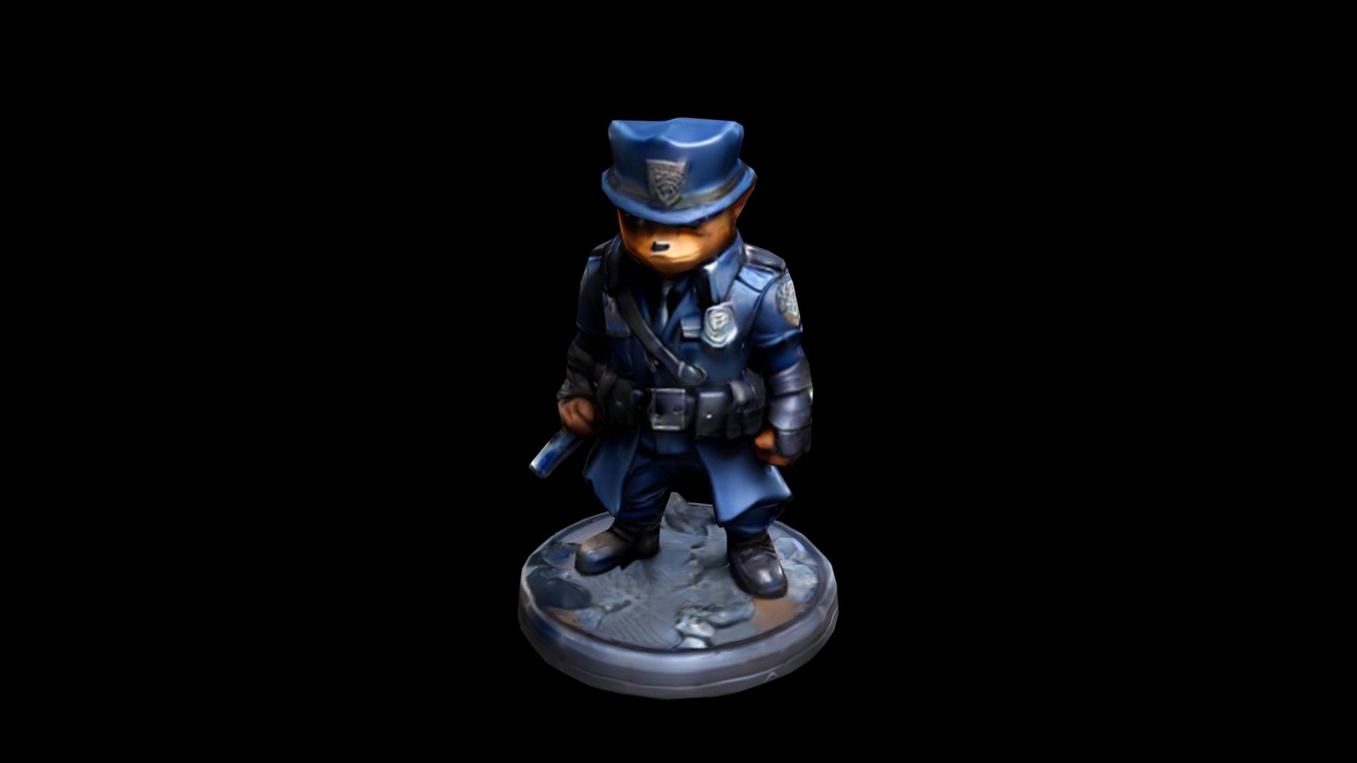 "Action-Ready Bear in a Police Officer Costume" - Download Free 3D ...