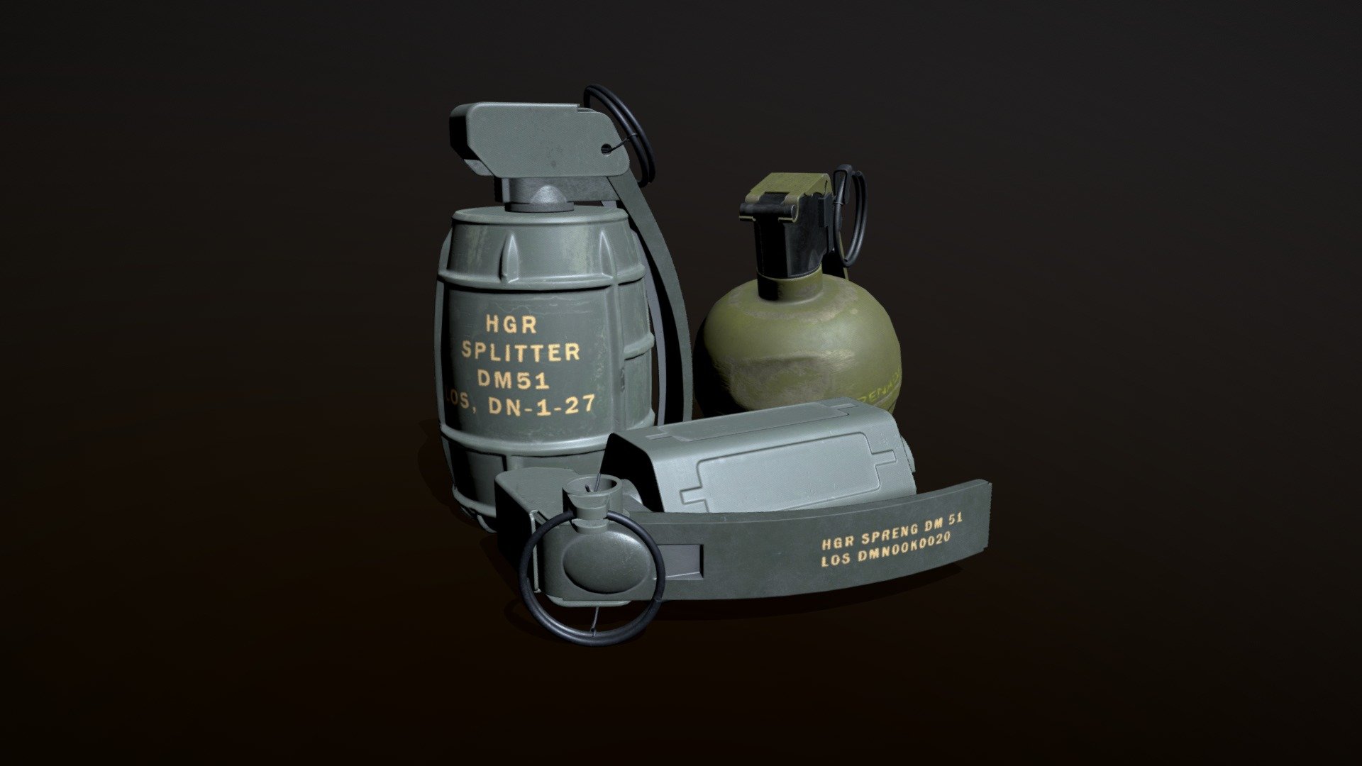 Grenades M67, DM51 - 3D model by Gr1m_Cat [8af732b] - Sketchfab