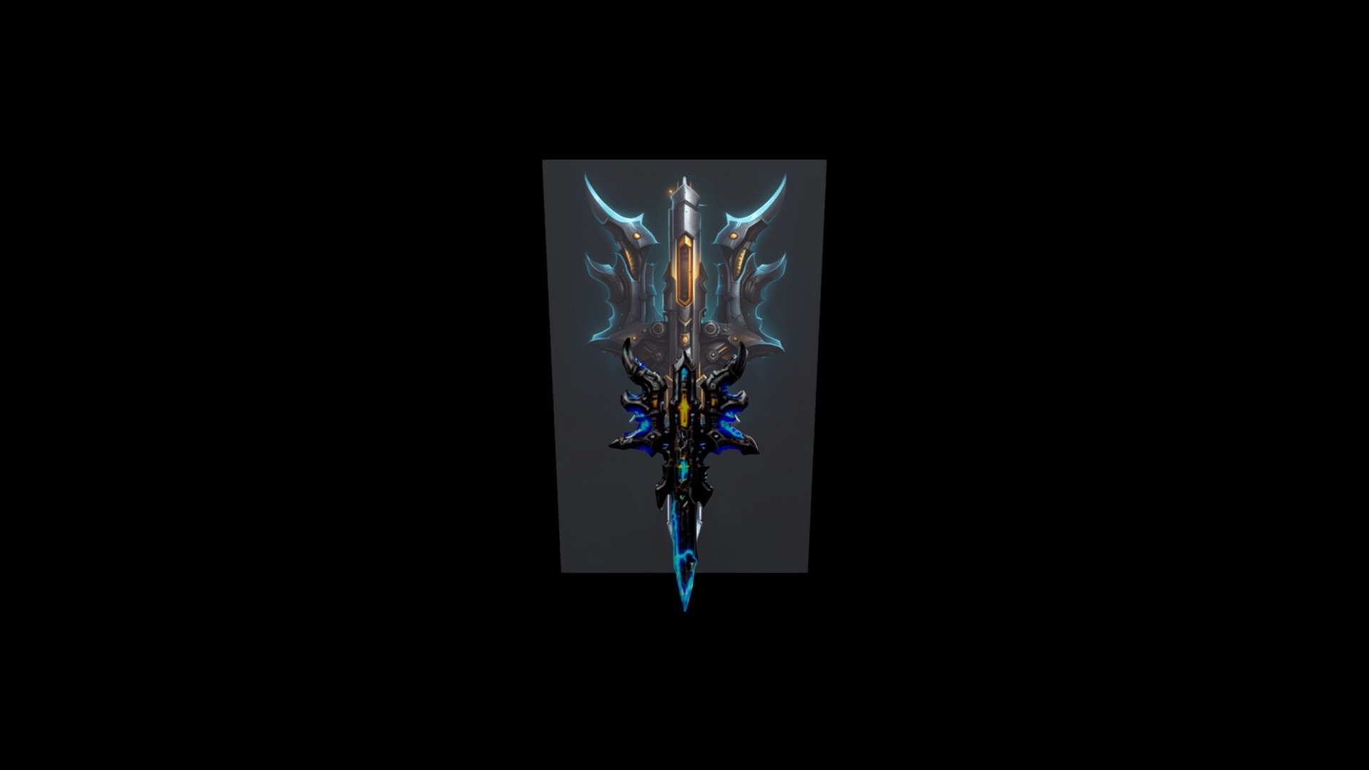 "Stylish Sword Illustration" A black and gold - Download Free 3D model ...