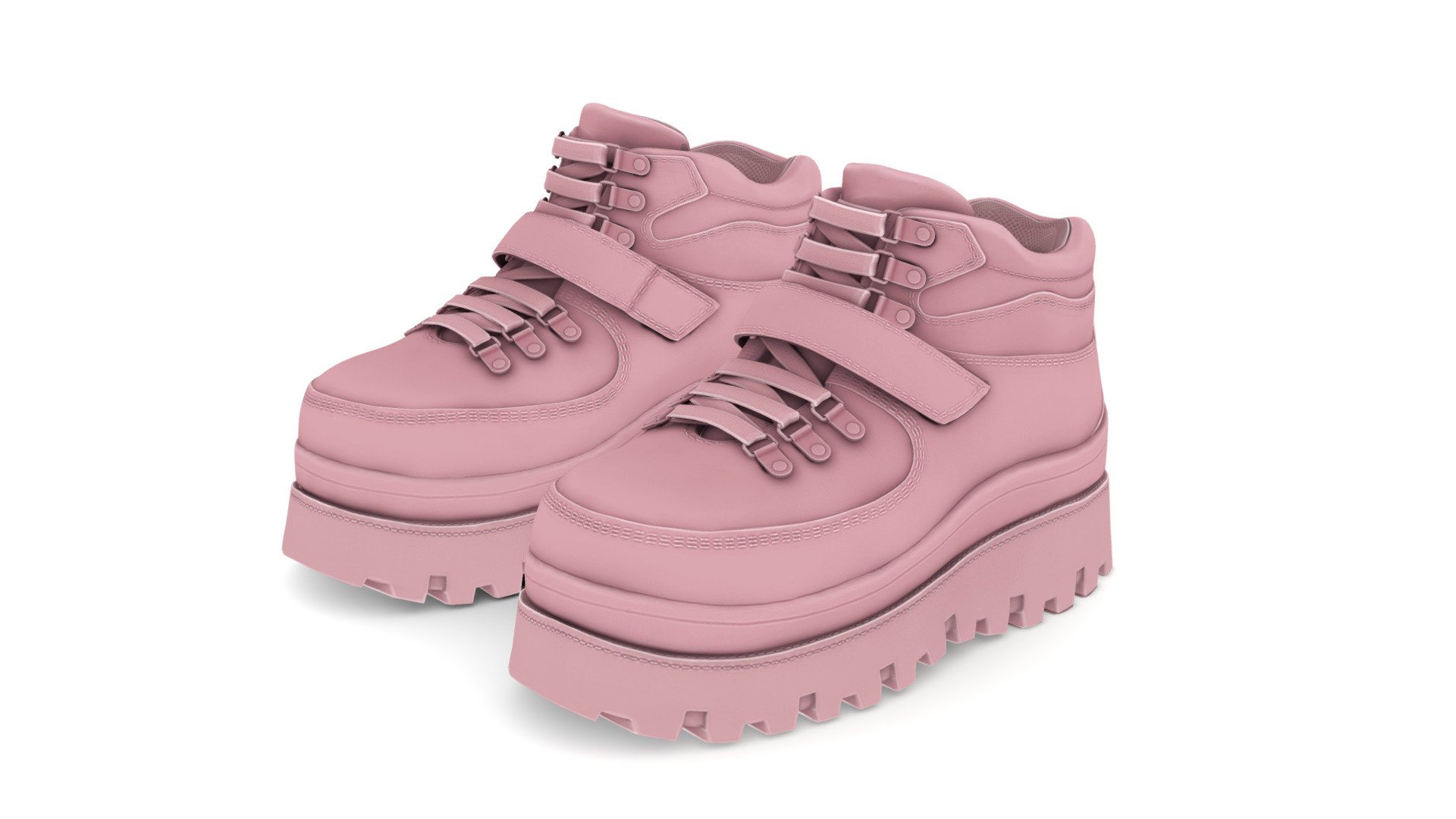 Pink Cross Platform Shoes - Buy Royalty Free 3D model by FizzyDesign ...