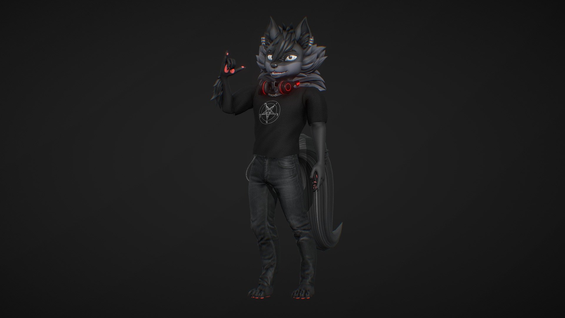 Talbenelizer DJ Wolf, VRChat Avatar - 3D model by SkylarFox.VR ...