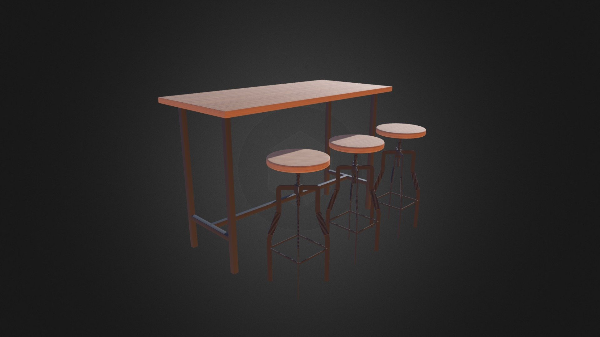 Bar Table with Stools - Buy Royalty Free 3D model by cgaxis [8b062fe ...