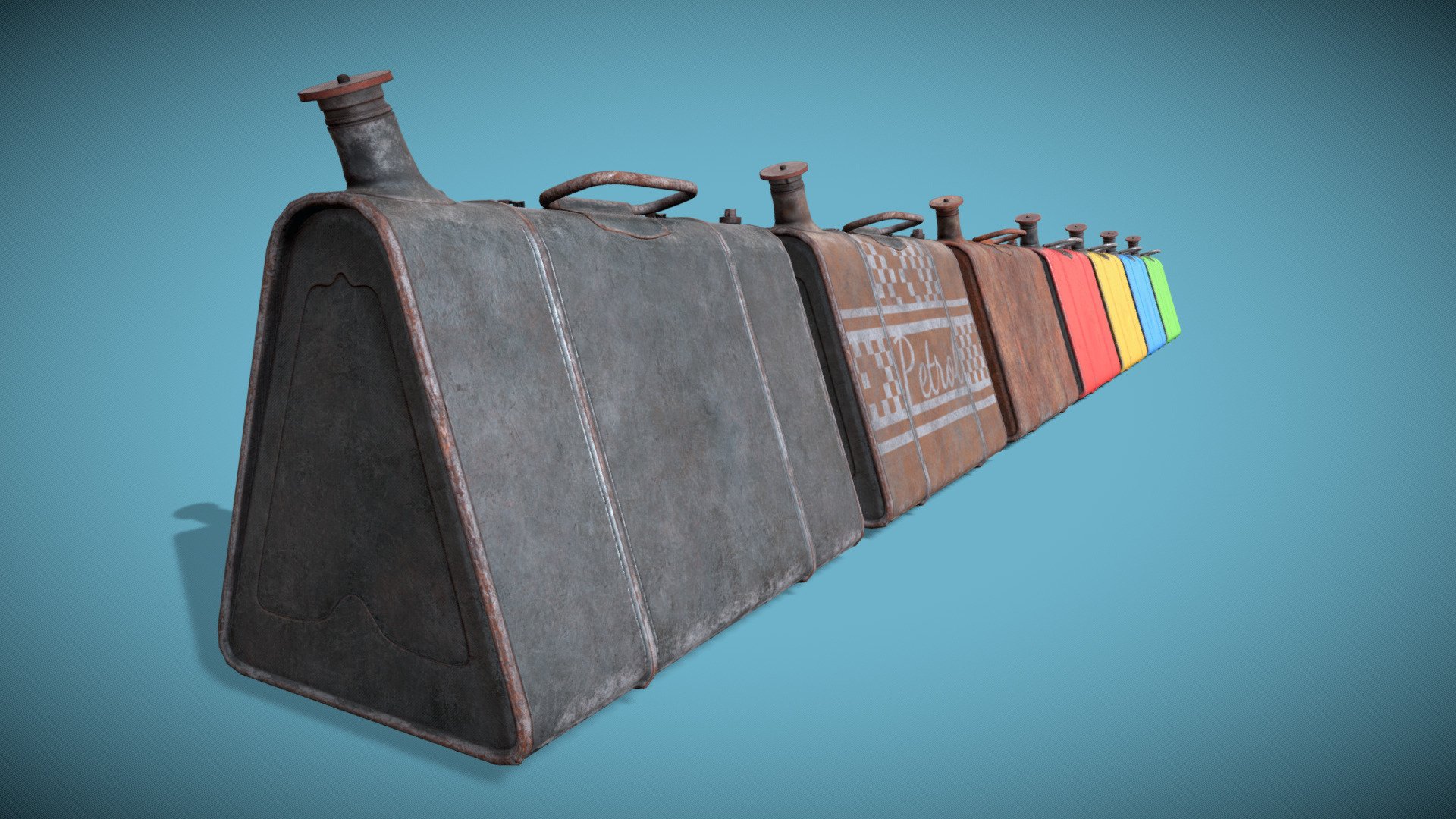 1920s European Style 20L Triangular Oil Can - Buy Royalty Free 3D model ...