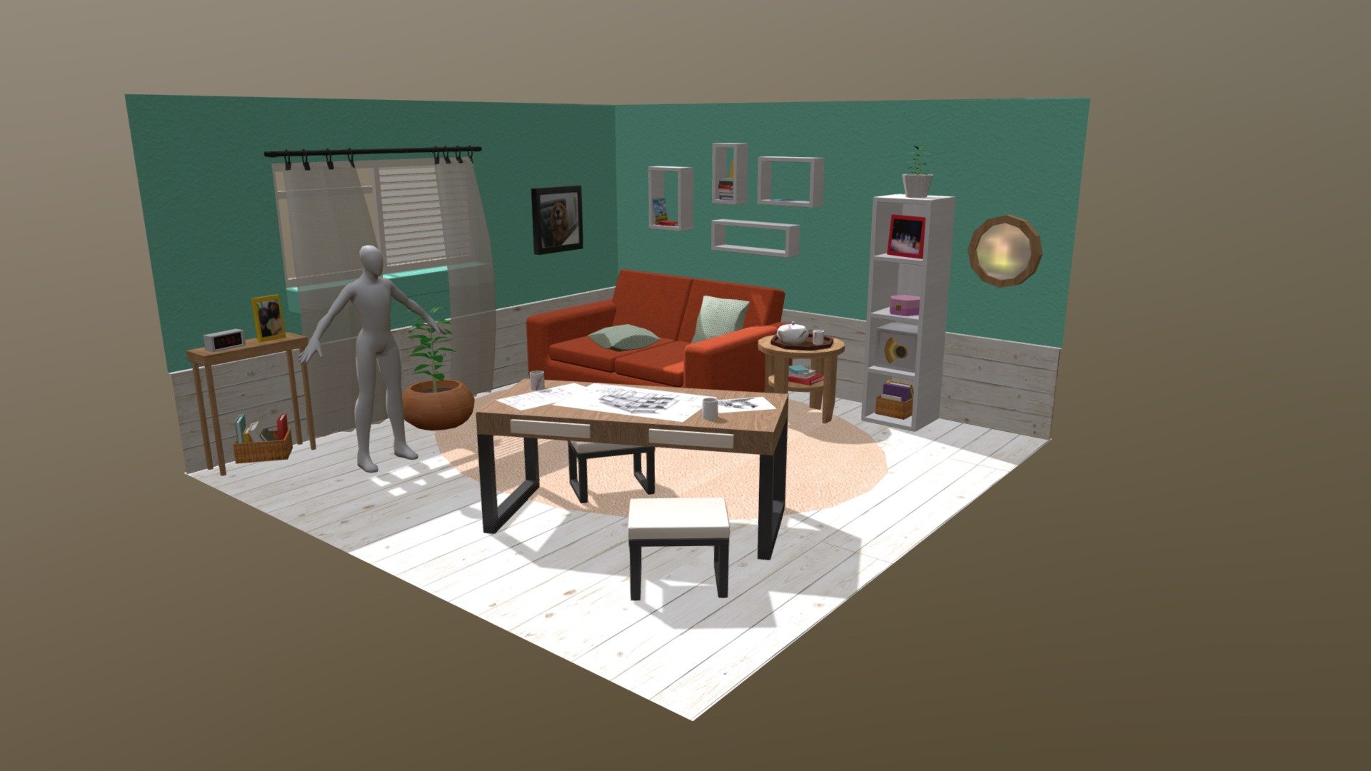 Cozy Living Space - 3D model by aetherx [8b12fdb] - Sketchfab