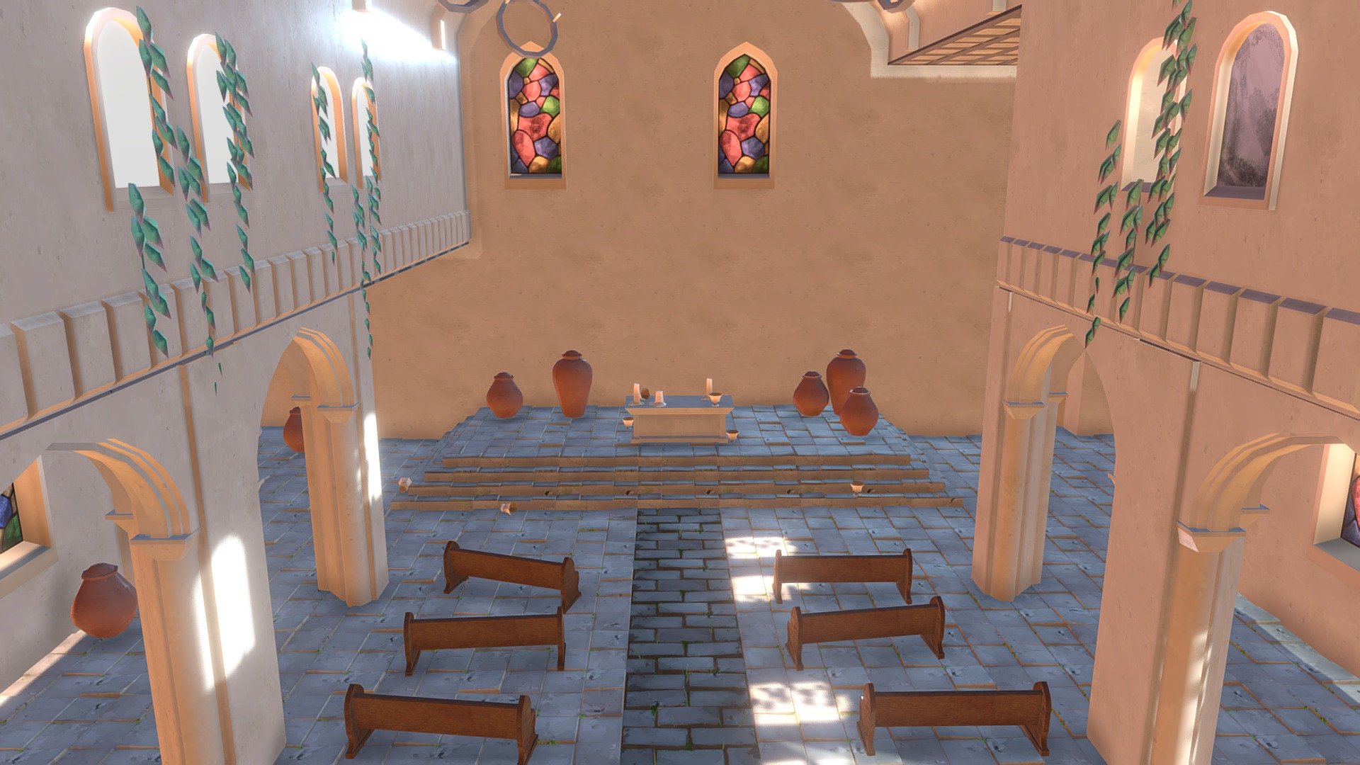 Low-Poly Church - Modular Kit - Download Free 3D model by _memo (@sj ...
