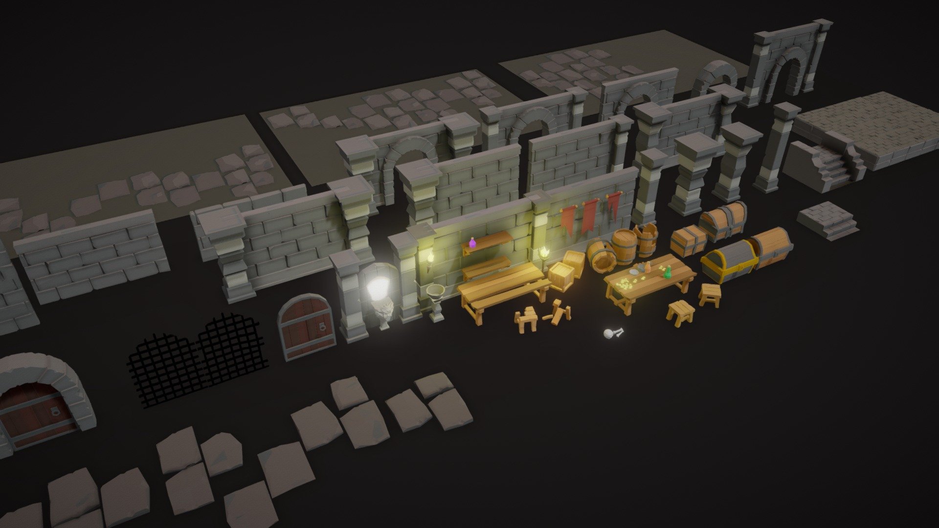3d Modular Dungeon assets Pack - Lowpoly - Buy Royalty Free 3D model by Vighnesh Naidu ...