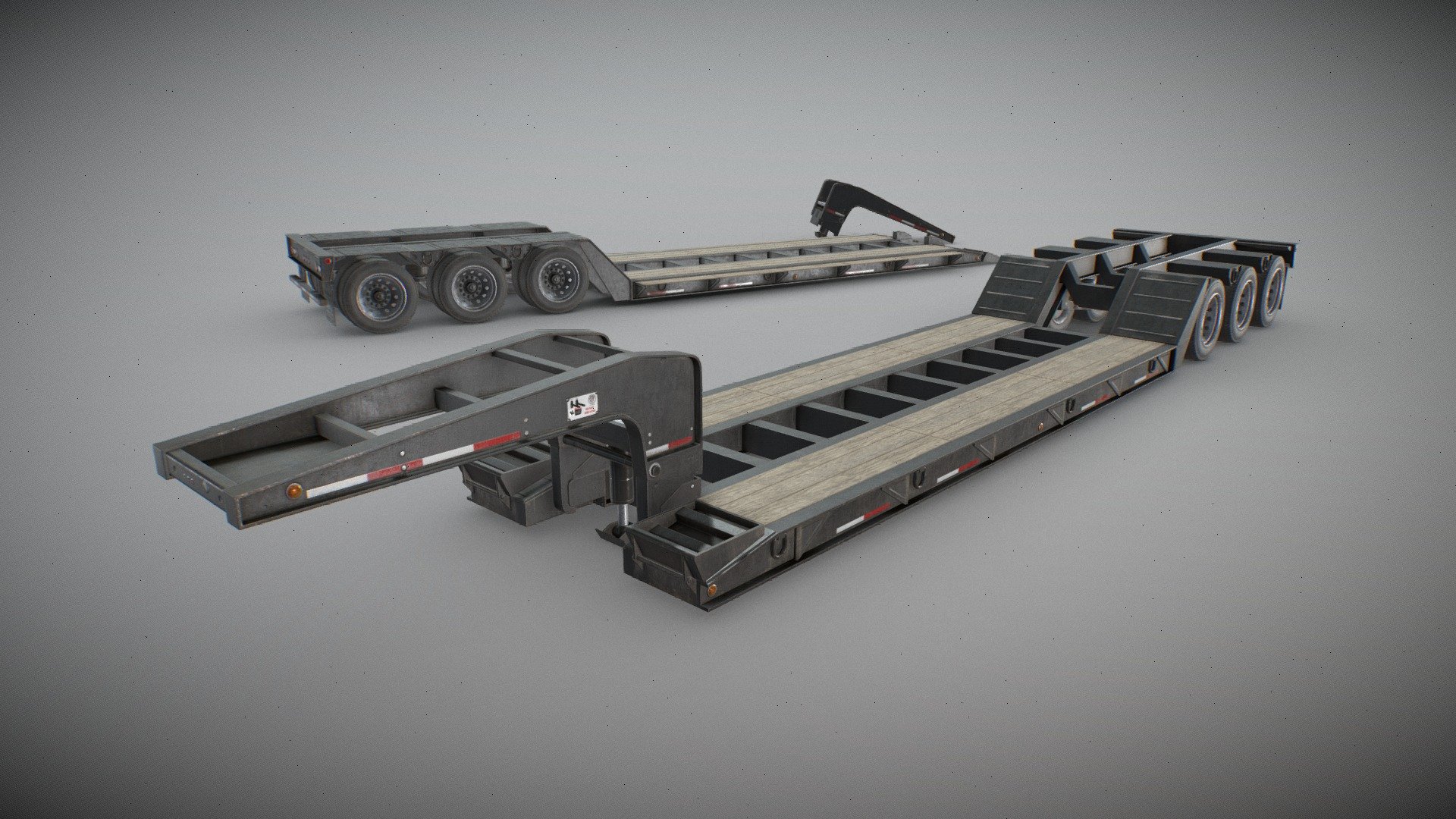 Lowboy Trailer - Low Poly - Buy Royalty Free 3D model by MSWoodvine ...