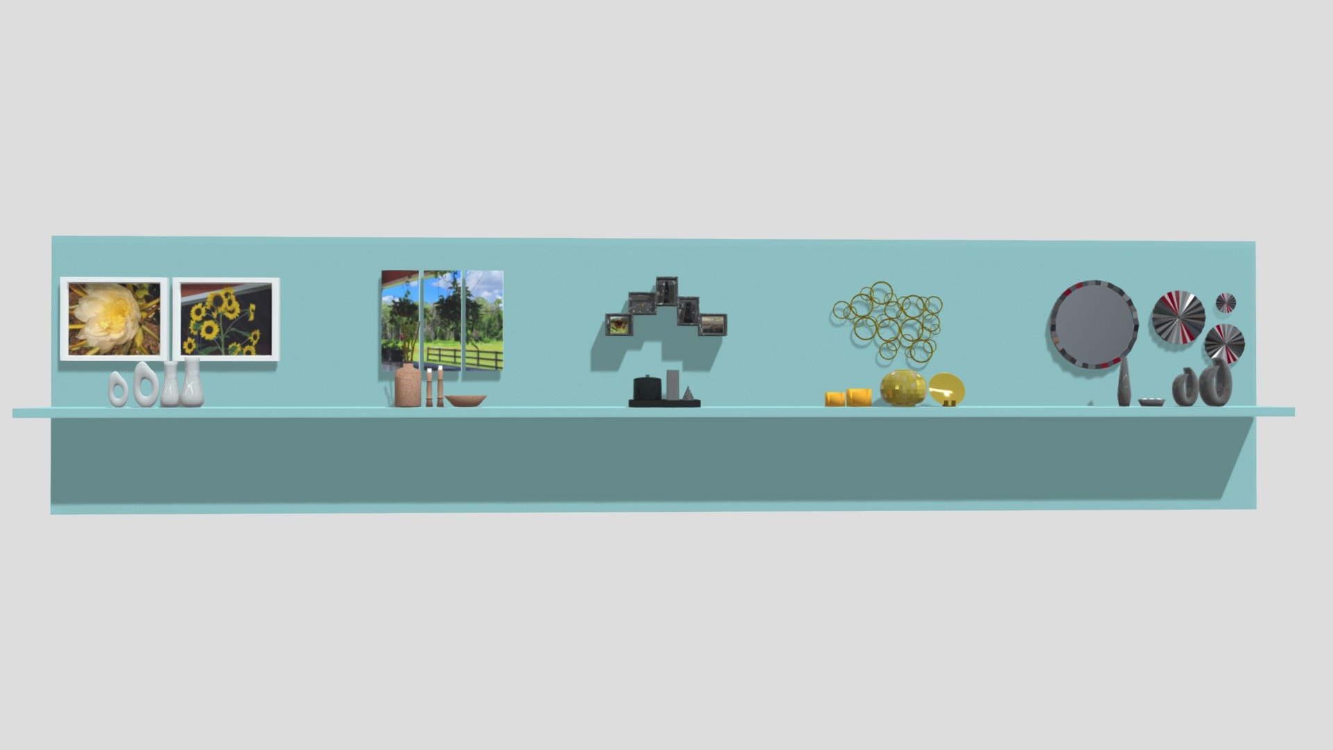 Living Room Decor 3D Model - 3D model by Evelyn's 3D Shop ...