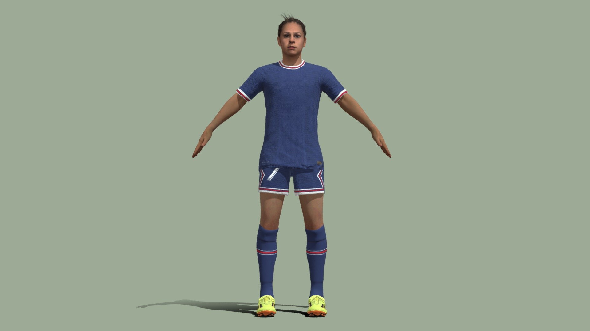 T-Pose rigged female footballer - 3D model by 3dpassion.net (@hieu86coin2) [8b1fe59] - Sketchfab