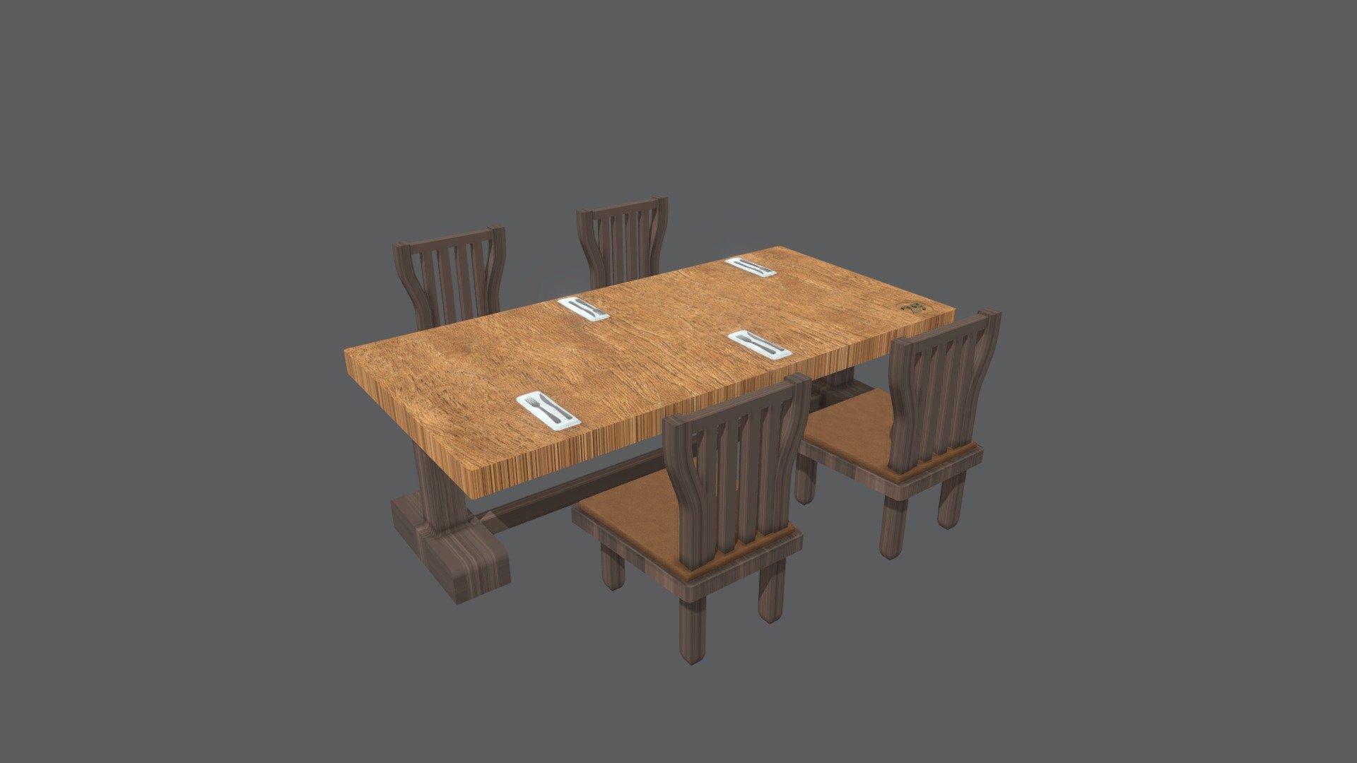 Restaurant Table And Chairs - Download Free 3D model by Lewis_007 [8b209cc] - Sketchfab