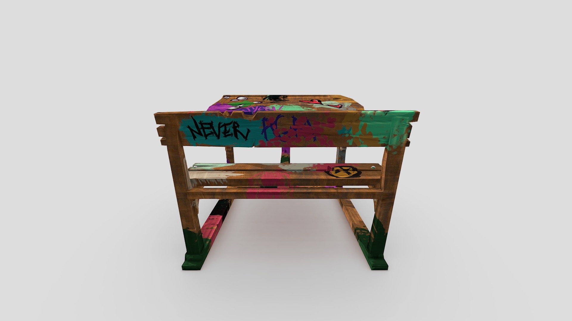 Vandalized School Desk - 3D model by jeanne.aymond [8b29385] - Sketchfab