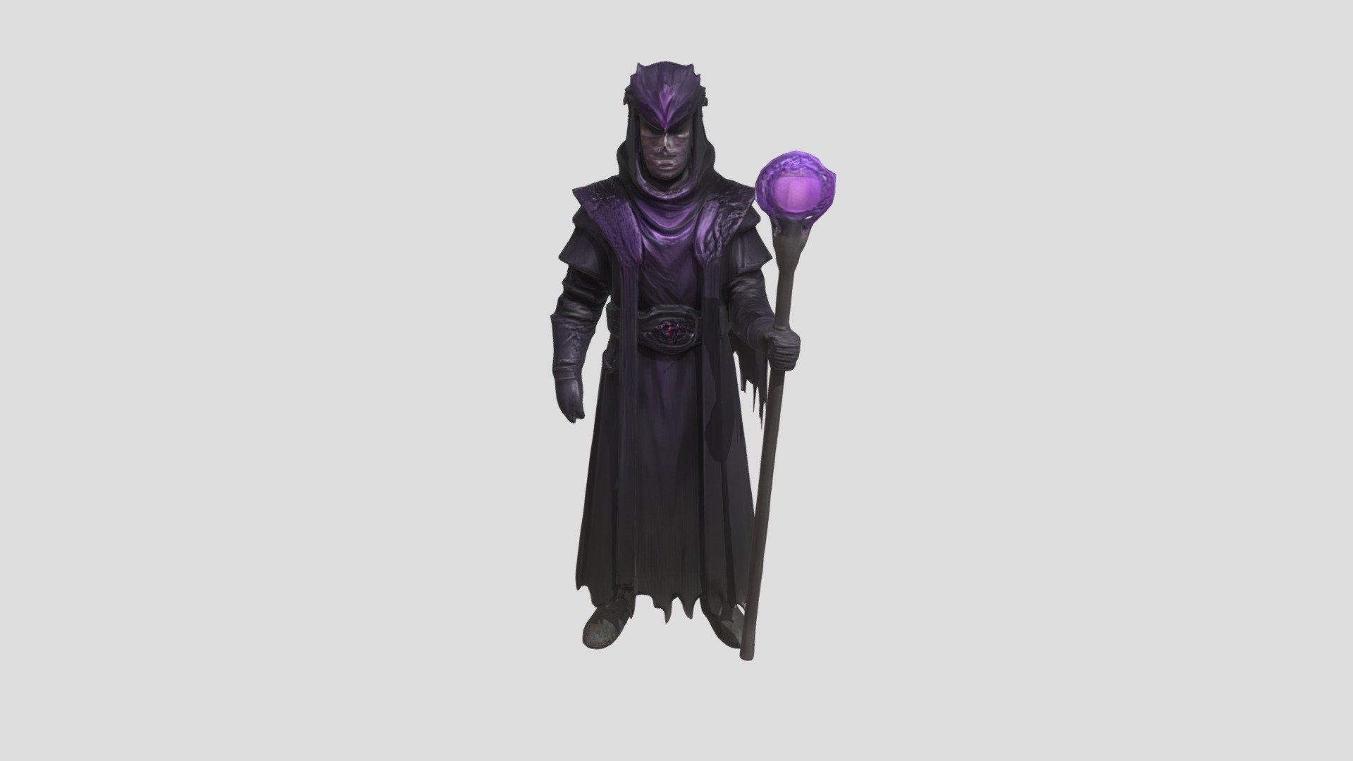 mystical robed figure with staff - 3D model by jojosef7 [8b295bd ...