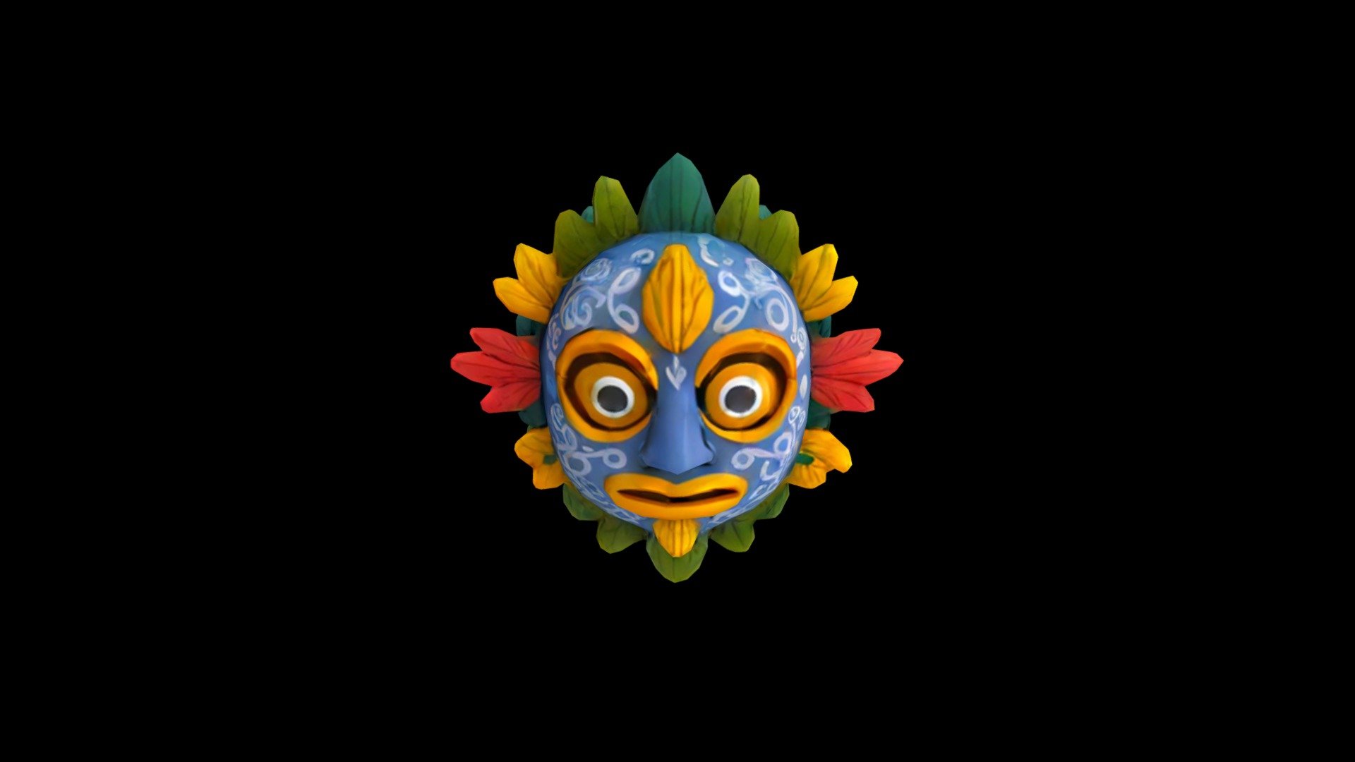 A colorful mask with blue face, yellow lips, and - Download Free 3D ...