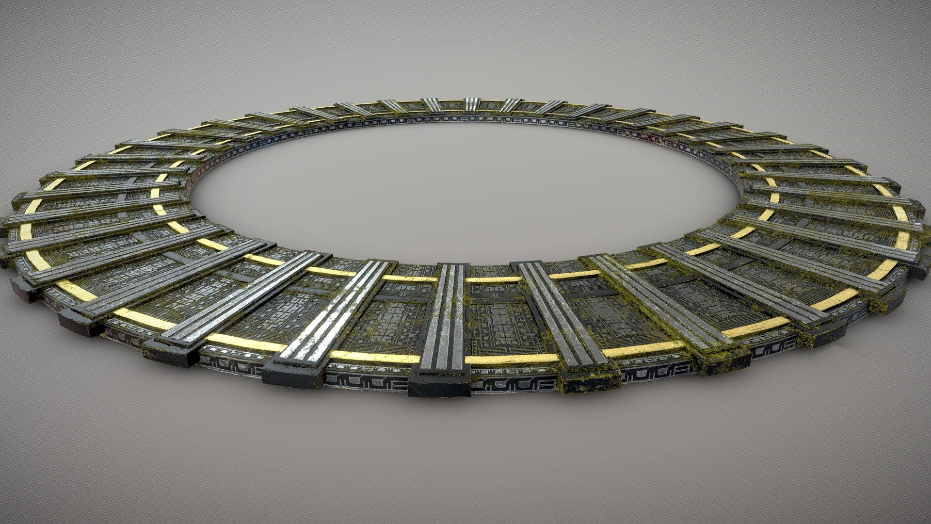 Goa'uld ring platform v1 mossy (Low poly) - Download Free 3D model by ...
