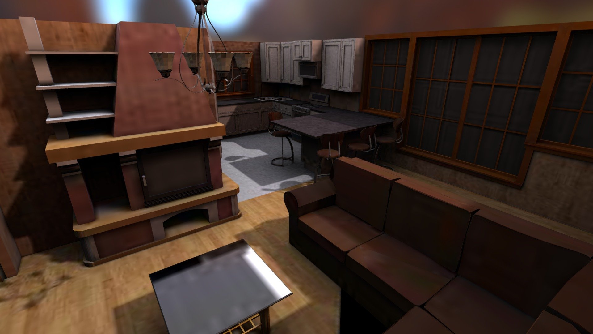 house_v2 first floor illuminated - 3D model by Vlad (@engura) [8b344b2 ...