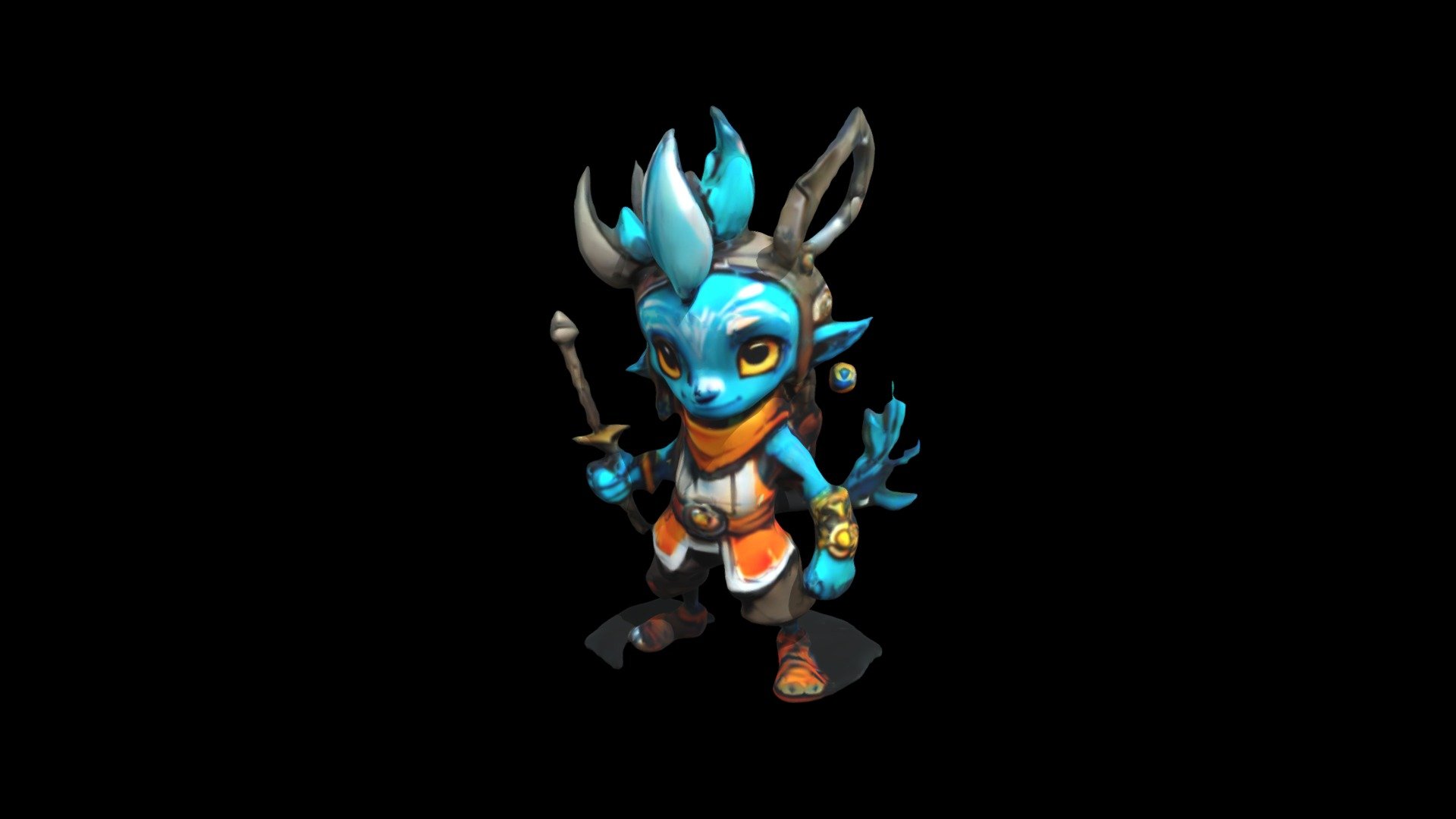 An illustration of a blue, creature-like charact - Download Free 3D ...