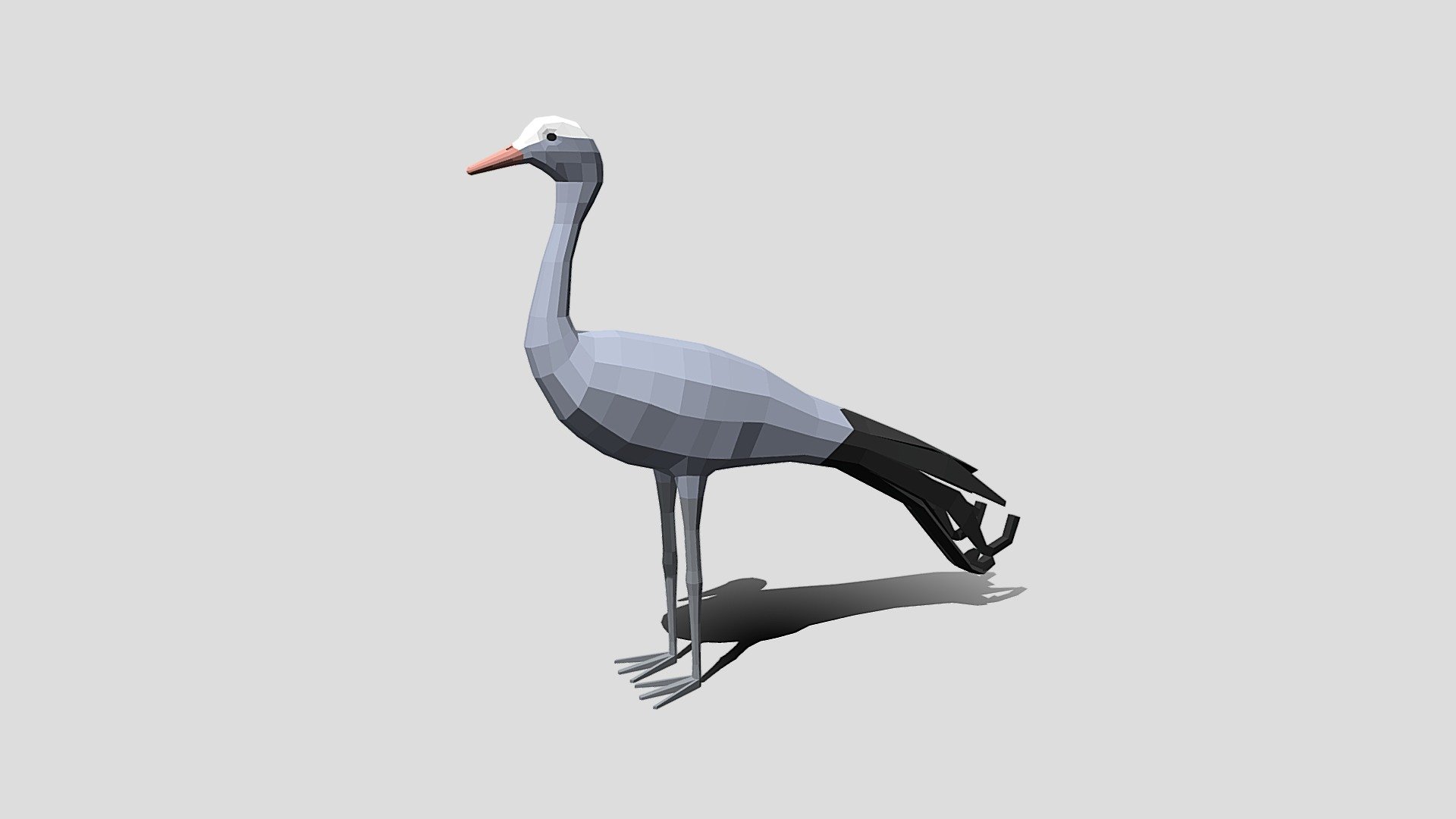 Low Poly Cartoon Blue Crane - Buy Royalty Free 3D model by chroma3d ...