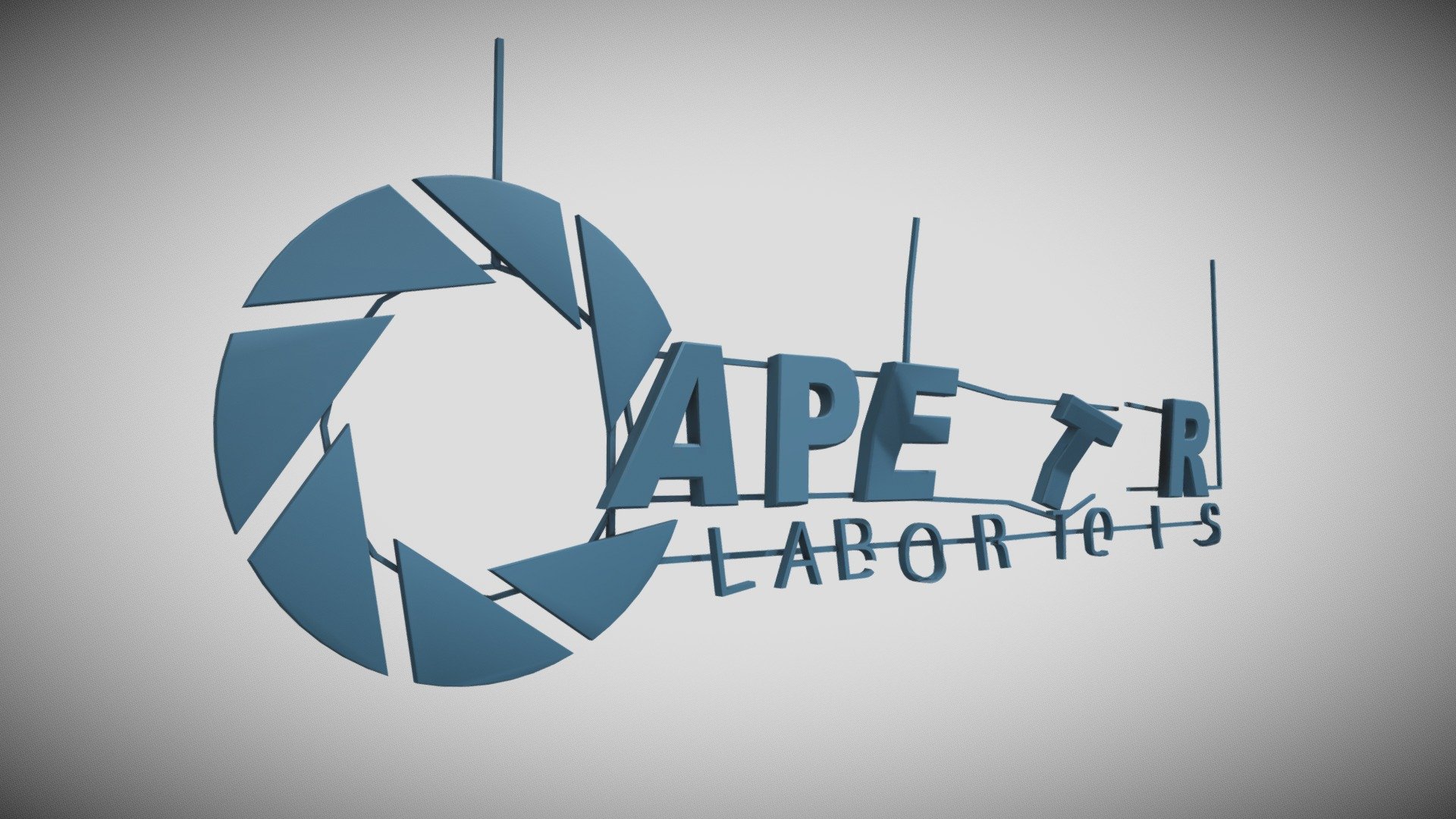 Portal 2 | Destroyed Aperture Sign - Download Free 3D model by ...
