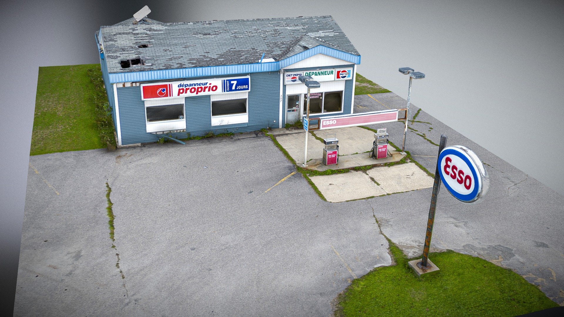 Abandoned Esso Gas Station Photogrammetry - Download Free 3D model by ...