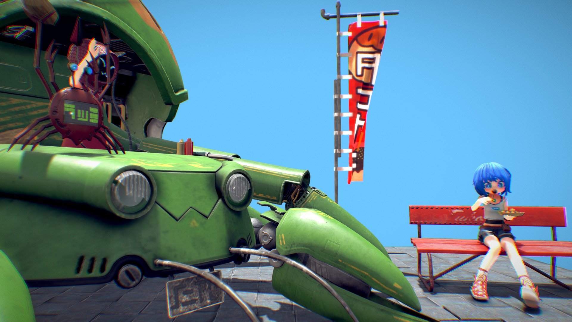 Takoyaki Food Mecha - 3D model by Kappa_Satellite [8b450f4] - Sketchfab