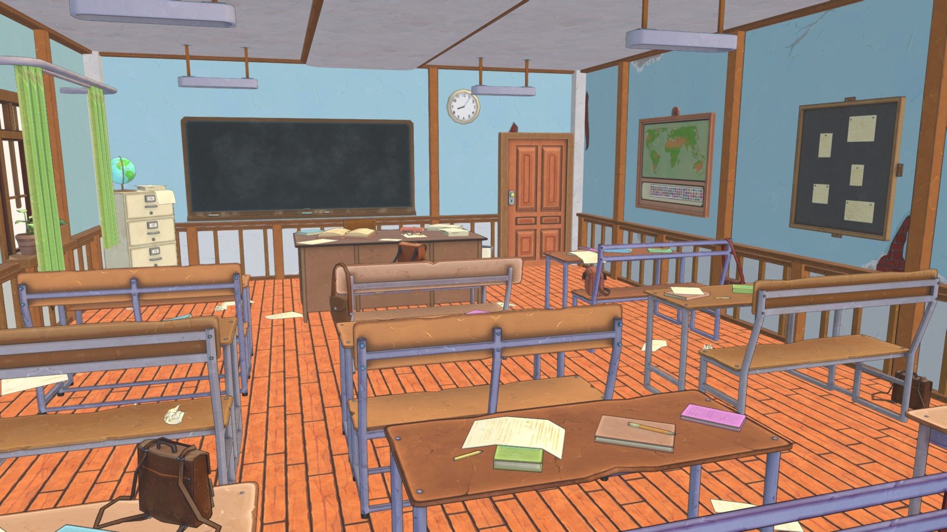 Lowpoly stylized classroom - Download Free 3D model by Chenchanchong ...