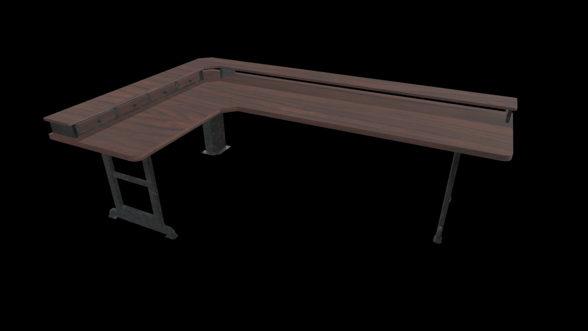 Wooden Corner Table - Download Free 3D model by Asemov ...